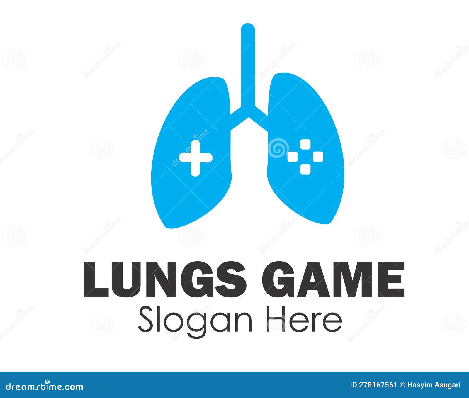 Lungs Game Logo Design Concept Stock Illustration - Illustration of ...