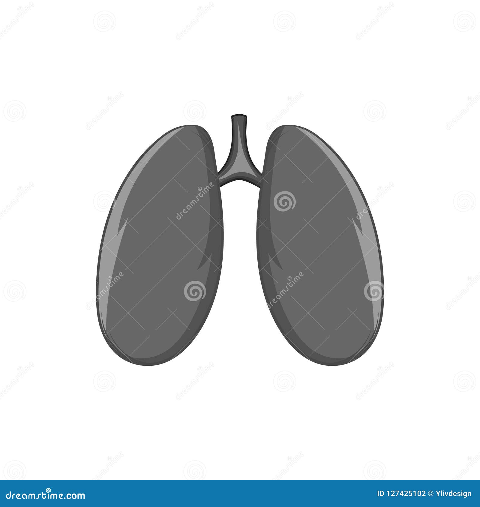 Lungs Icon Black Monochrome Style Stock Illustration Illustration Of