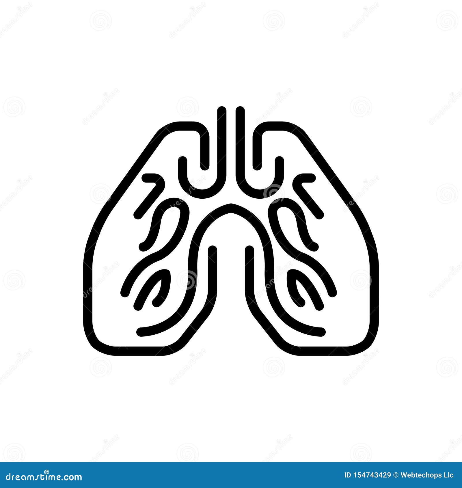 Black Line Icon for Lungs, Breath and Human Stock Vector - Illustration ...