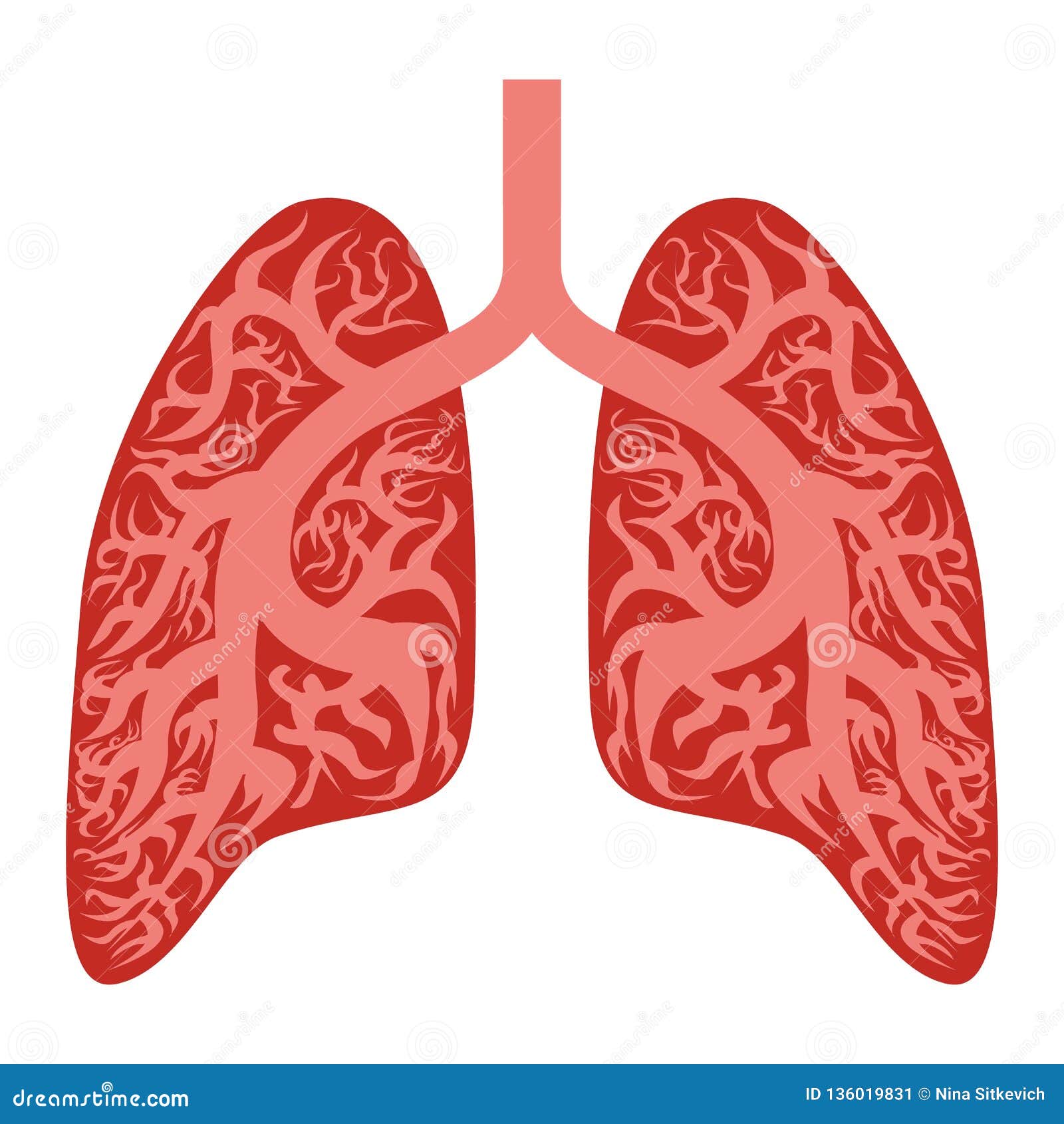 Lungs Icon Cartoon Style Stock Vector Illustration Of Internal