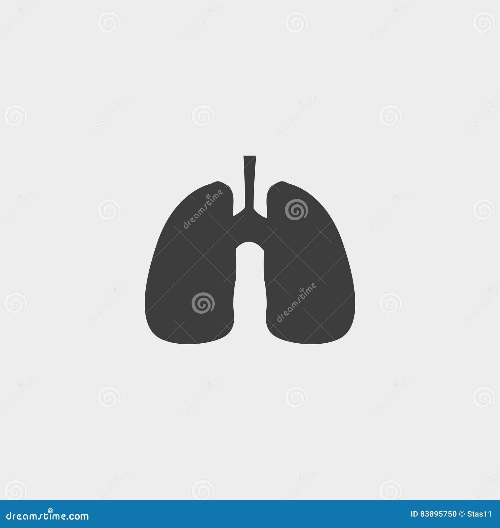 Lungs Icon in a Flat Design in Black Color. Vector Illustration Eps10 ...
