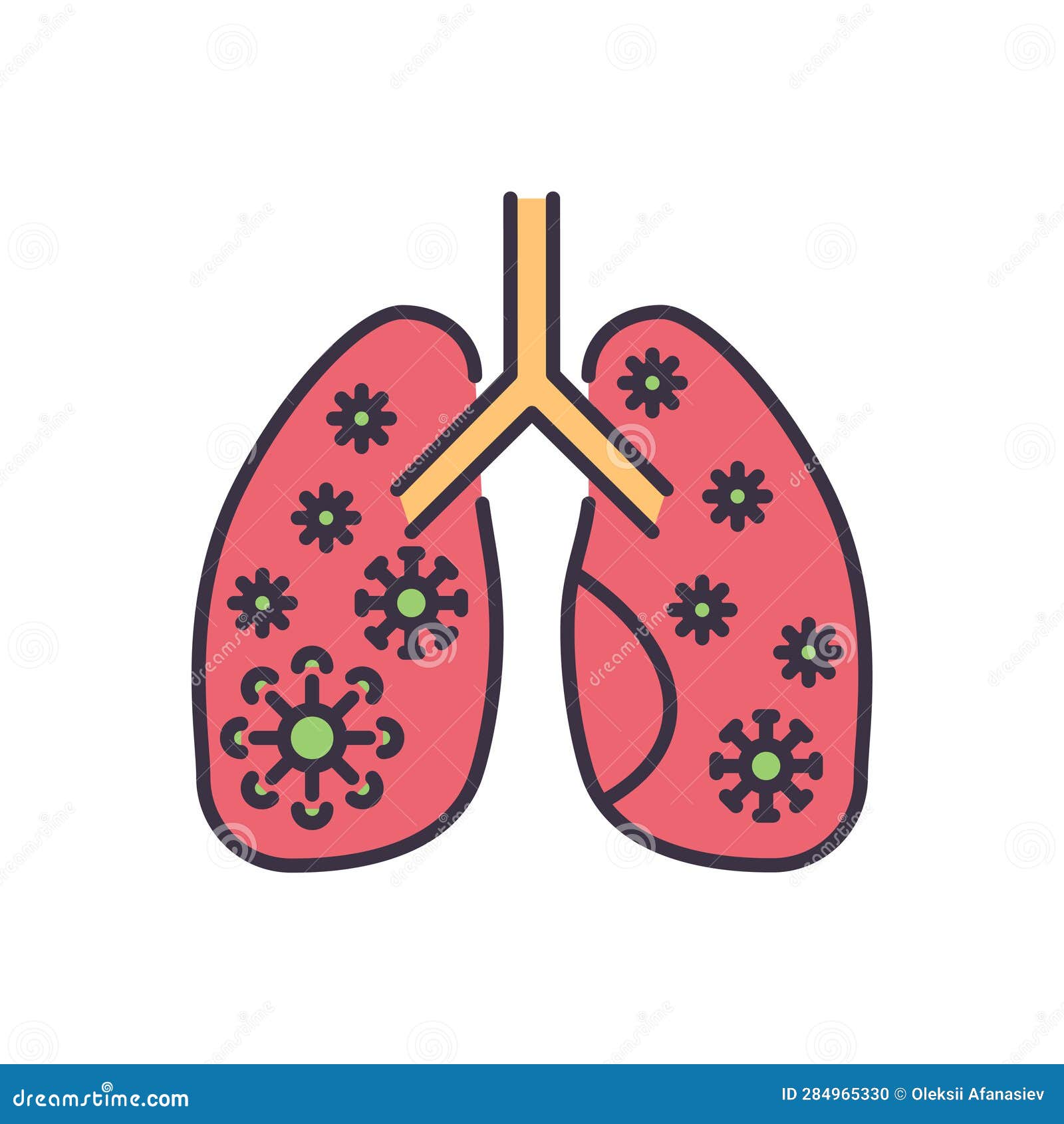 Lungs Infection Related Vector Icon Stock Vector - Illustration of ...