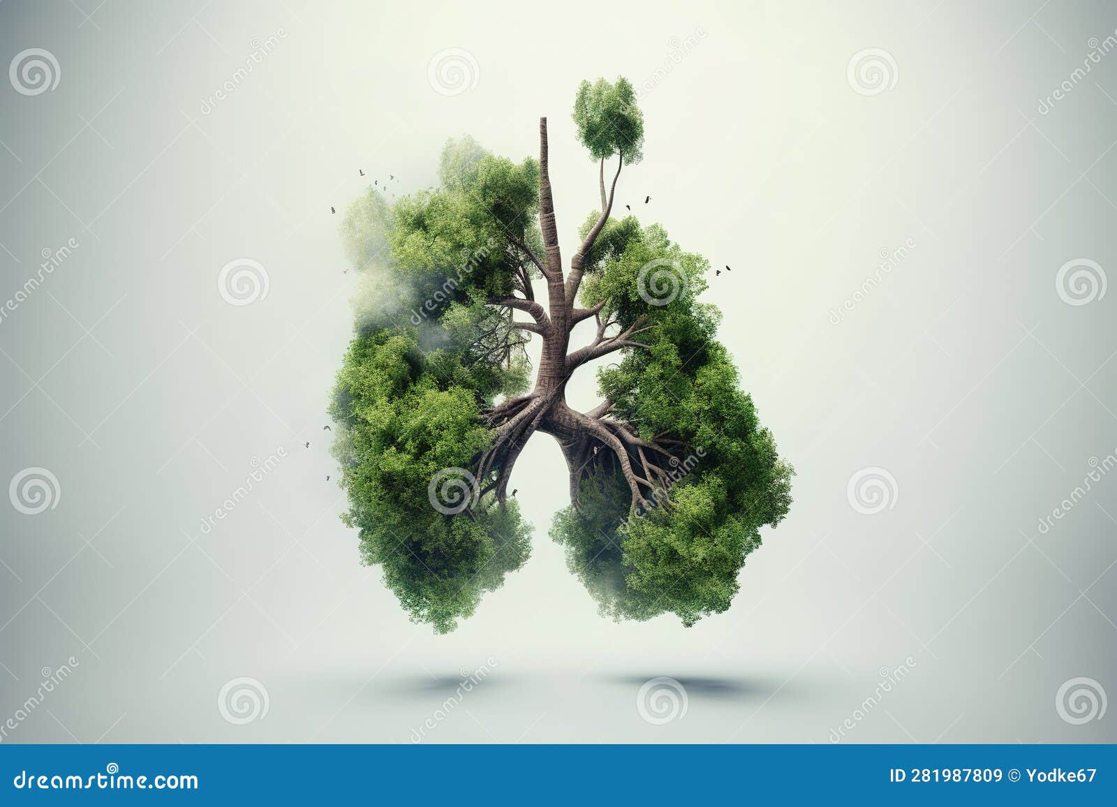 Lungs Made of Trees on Clean Background. Creative Concept Stock ...