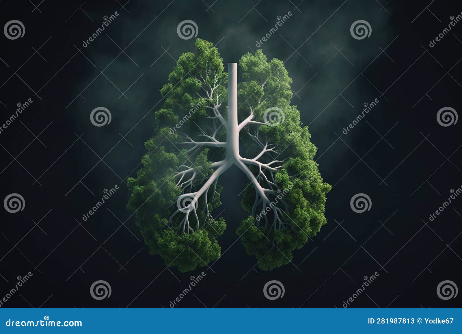 Lungs With Trees As Symbol Of Healthy Lungs. World Tuberculosis Day ...