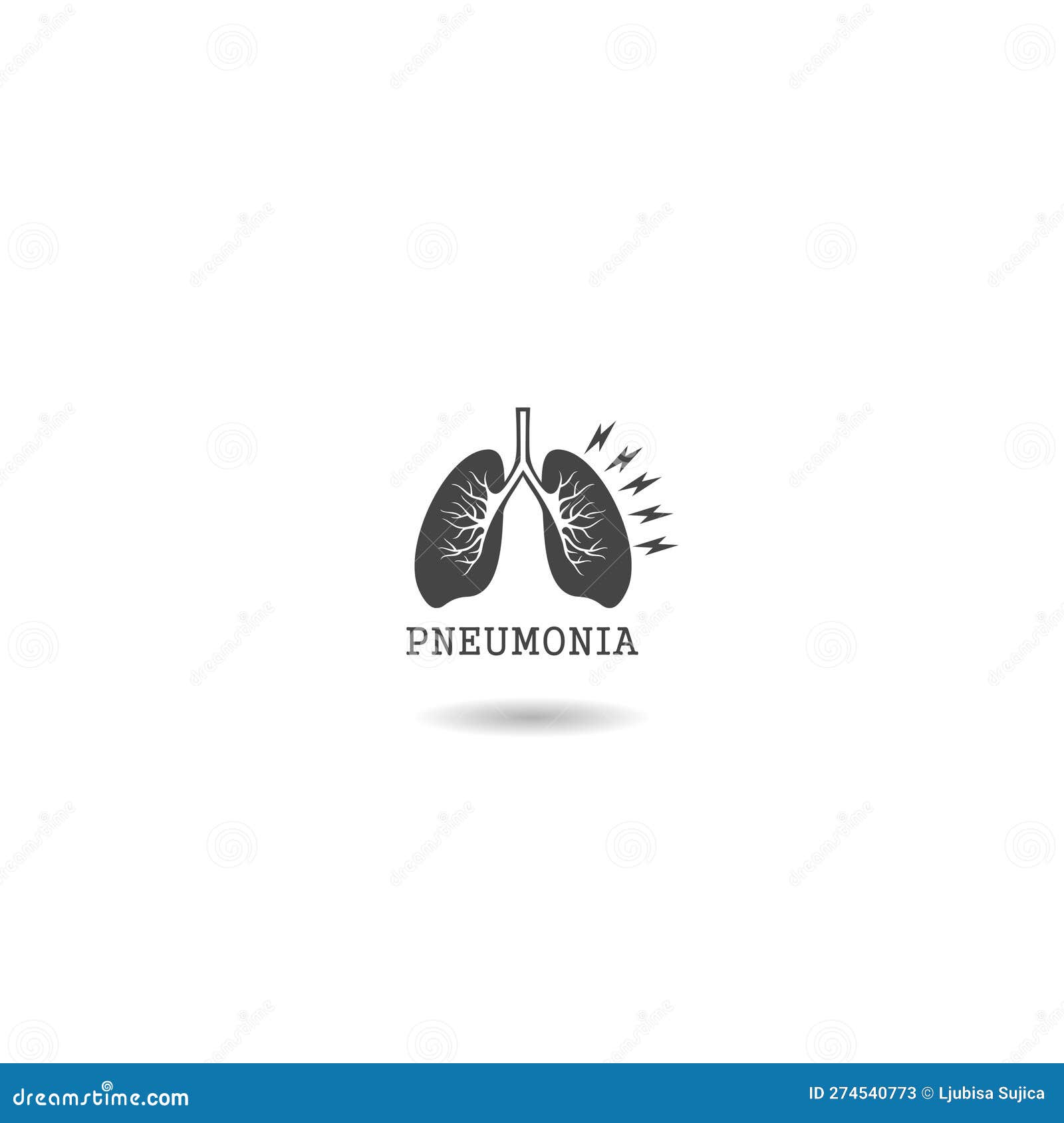 Pneumonia Icon. Lung Disease Symbol Sticker Vector Illustration ...