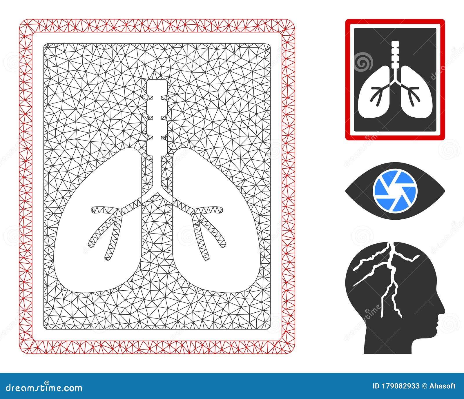 Lungs X-Ray Photo Polygonal Frame Vector Mesh Illustration Stock Vector ...