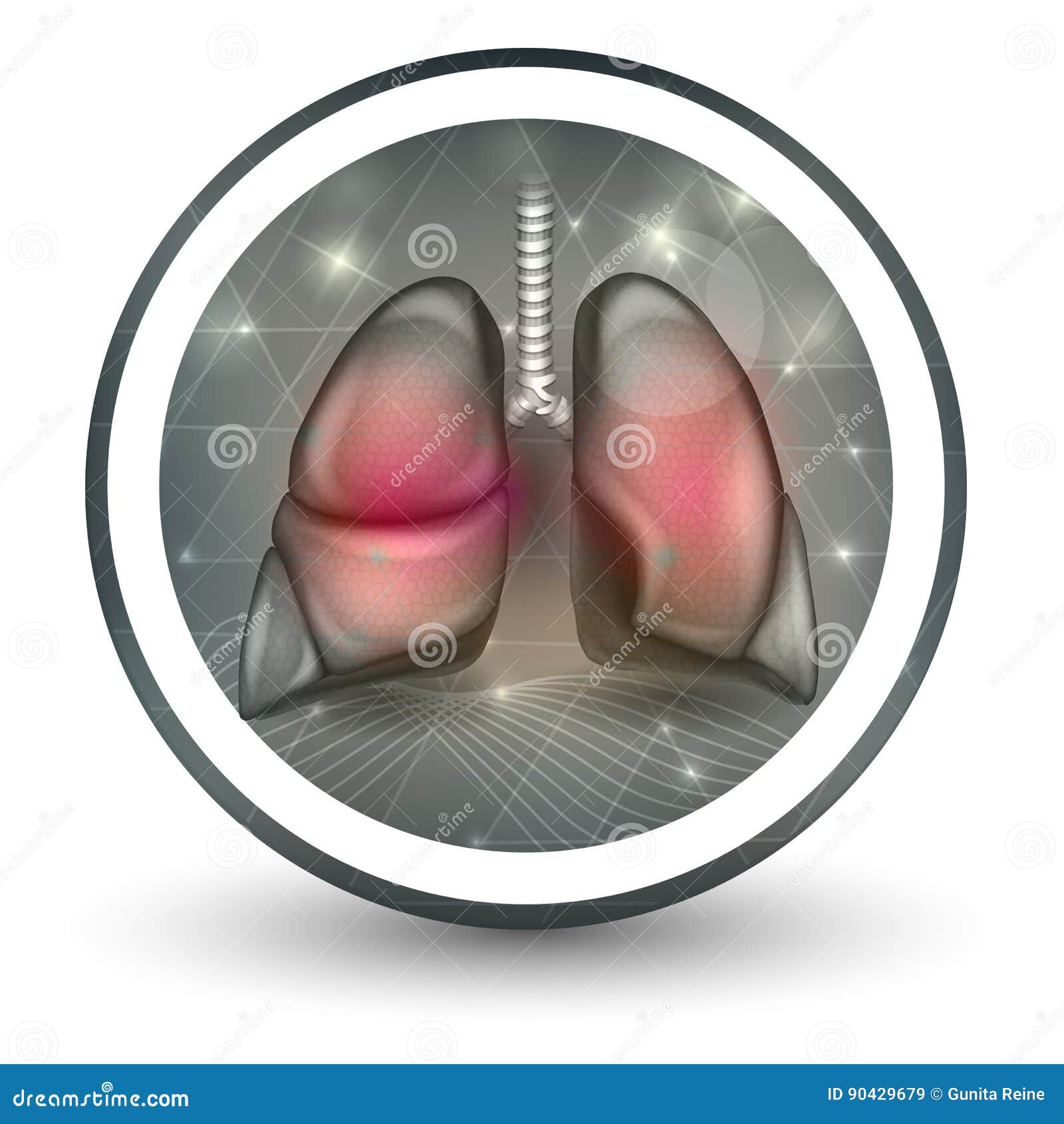 Lungs round shape icon stock vector. Illustration of body - 90429679