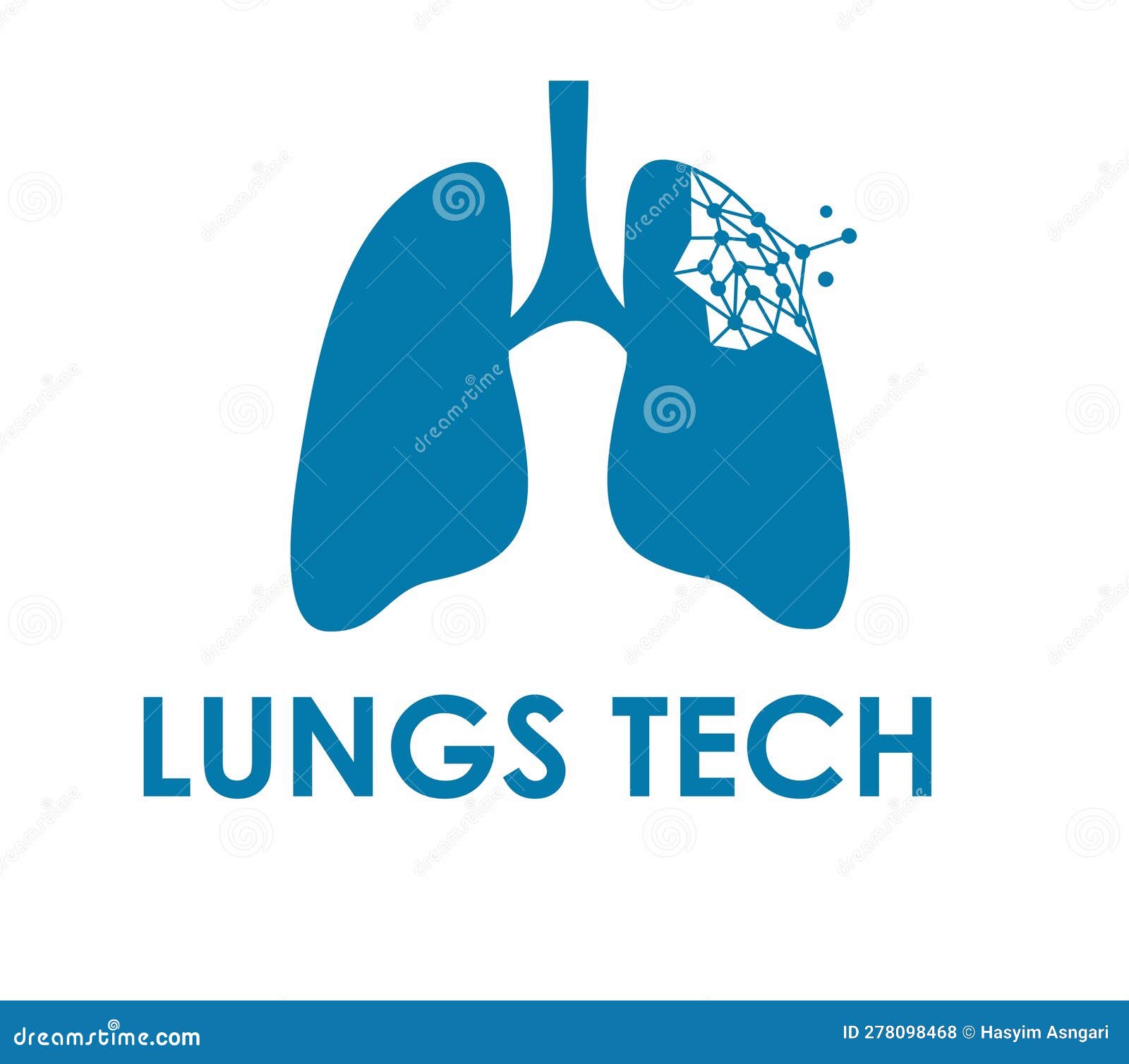 Tech With Lungs Logo Template Design Vector, Emblem, Design Concept ...