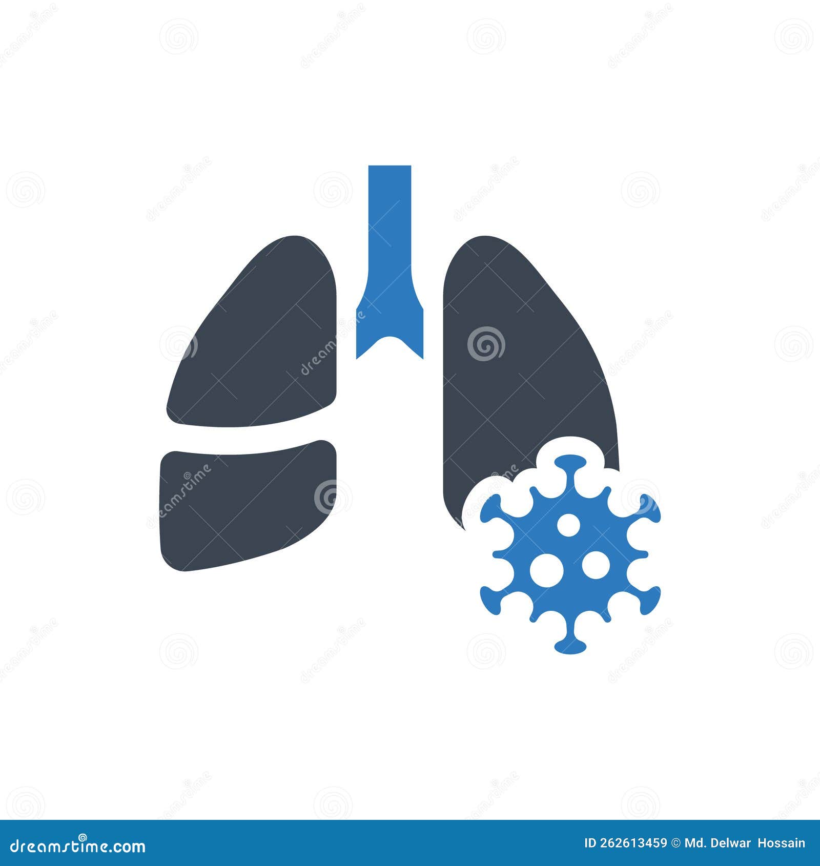 Lungs virus infected icon stock vector. Illustration of sign - 262613459