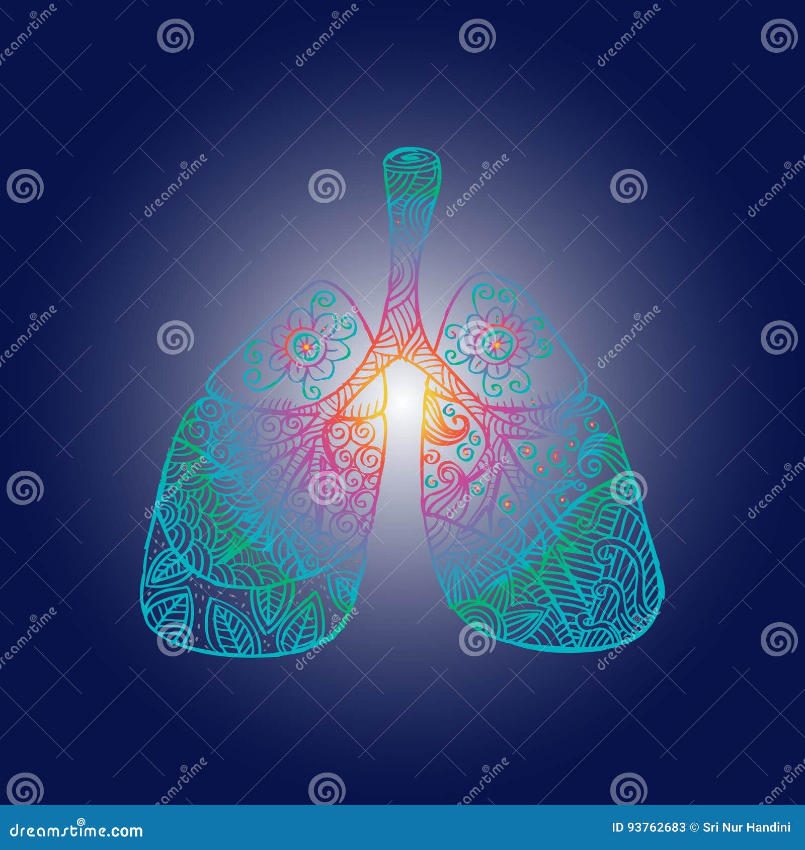 Lungs in Zentangle style stock illustration. Illustration of medical ...