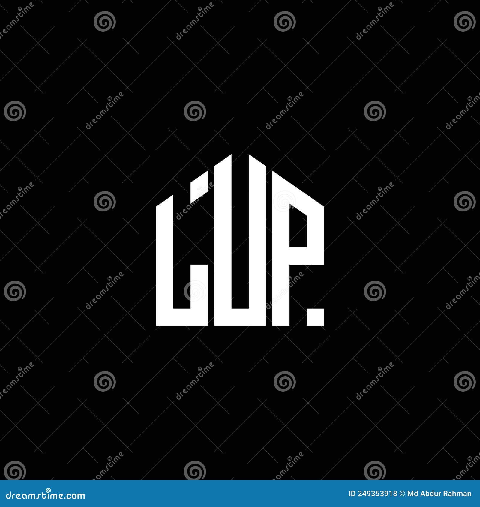 LUP Letter Logo Design on BLACK Background. LUP Creative Initials ...