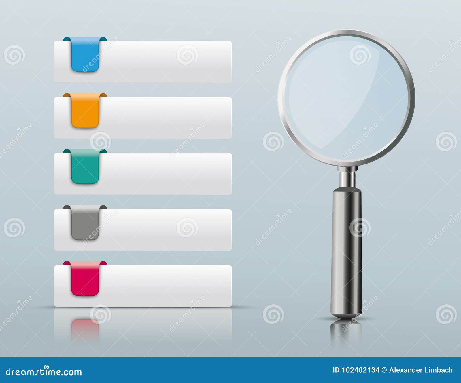 Lupa Coloreada De 5 Etiquetas Ilustración del Vector - Ilustración de ...