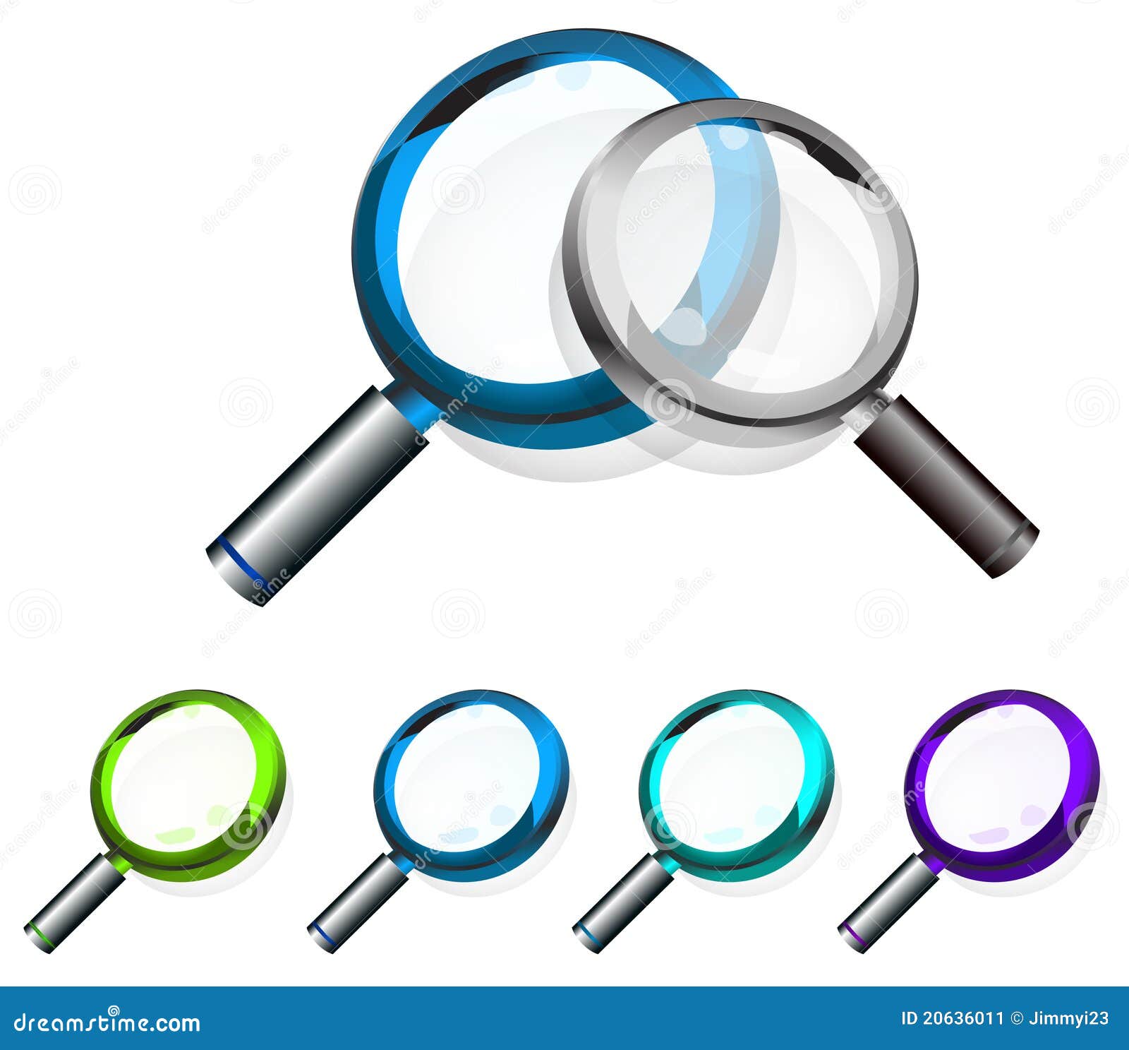 Lupa colorida ilustración del vector. Ilustración de lente - 20636011