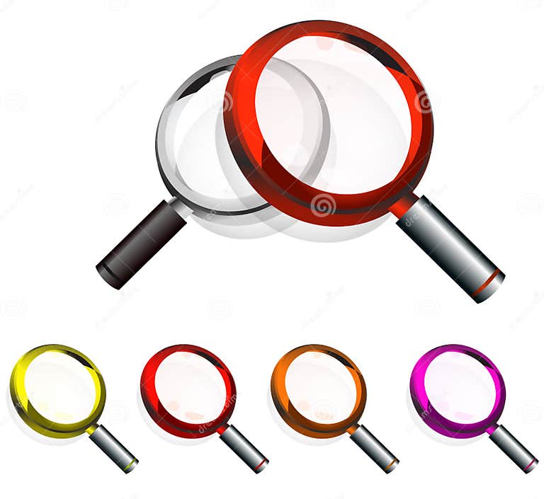Lupa colorida ilustración del vector. Ilustración de acero - 20638365