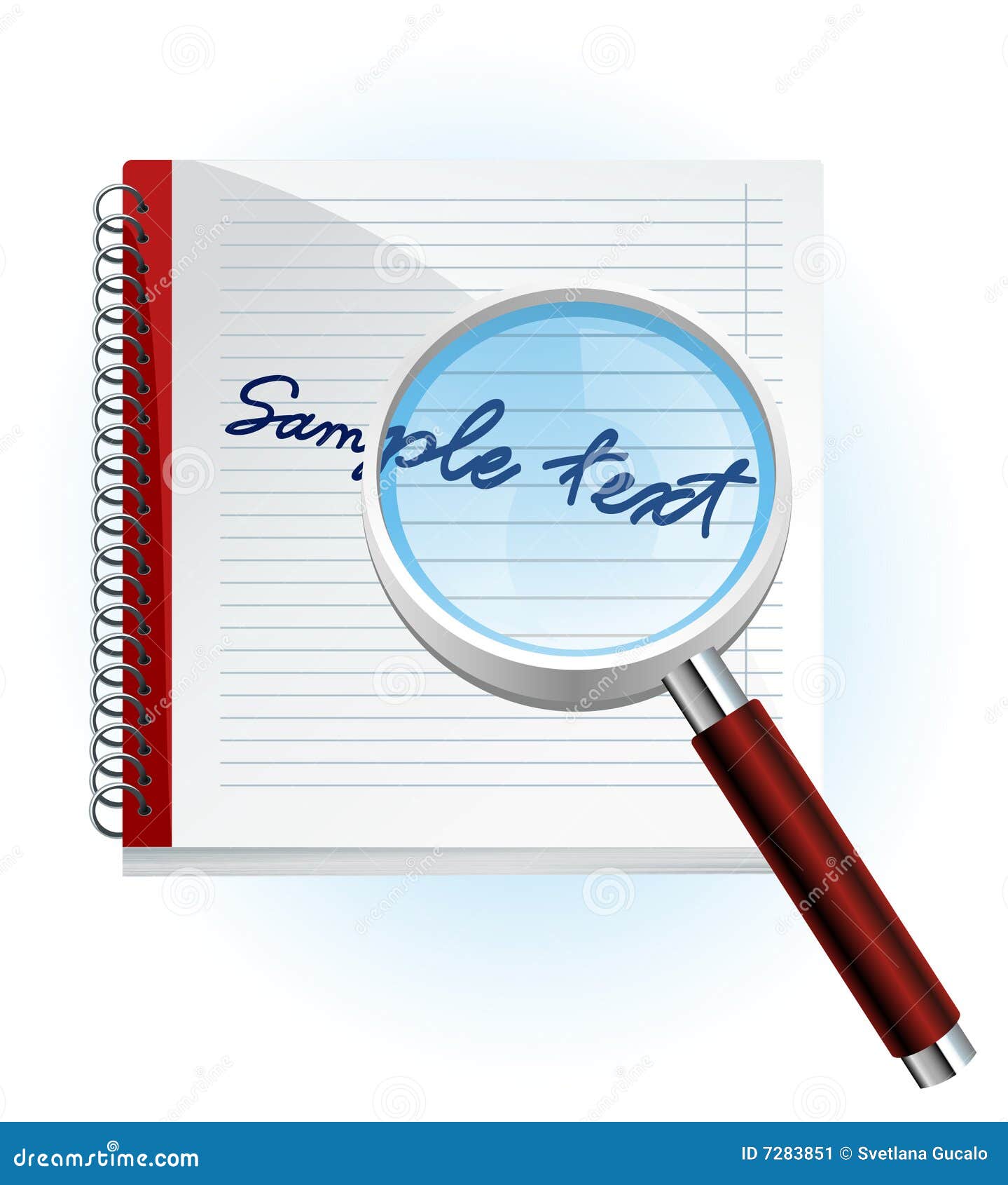 Lupa con el texto ilustración del vector. Ilustración de espiral - 7283851