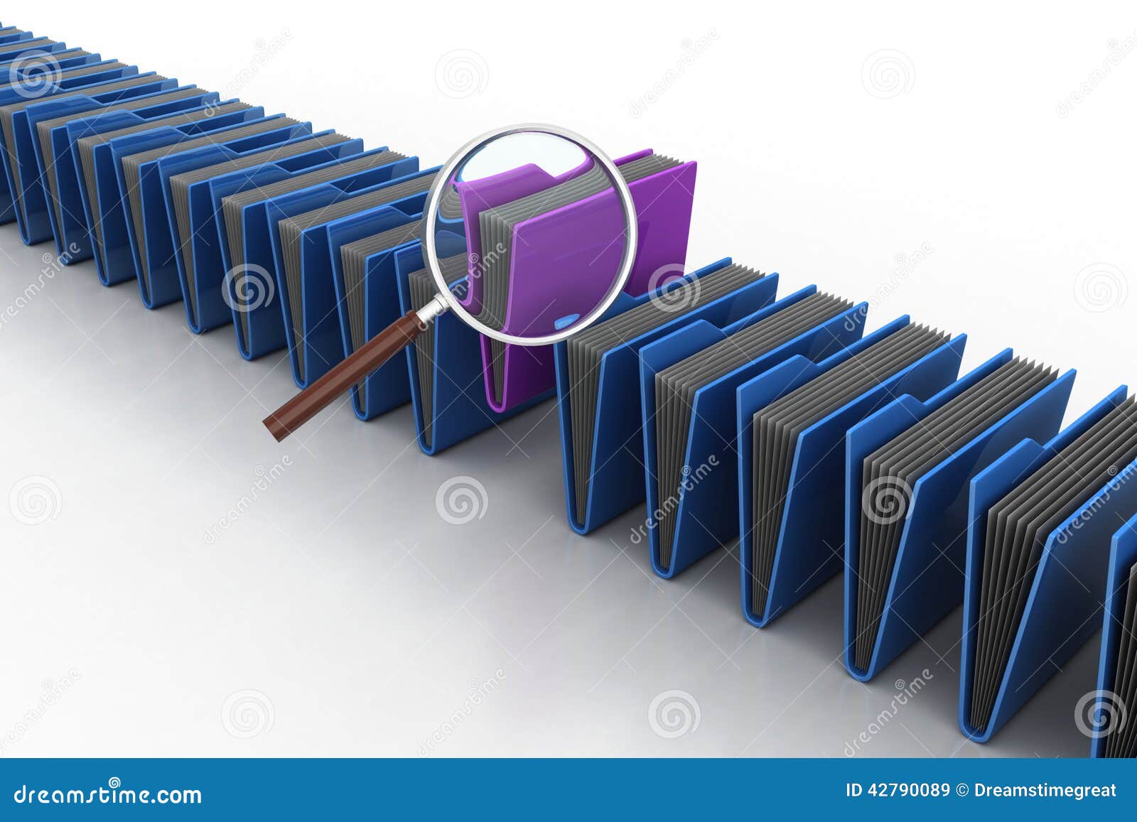 Lupa Con La Carpeta De Archivos Stock de ilustración - Ilustración de ...