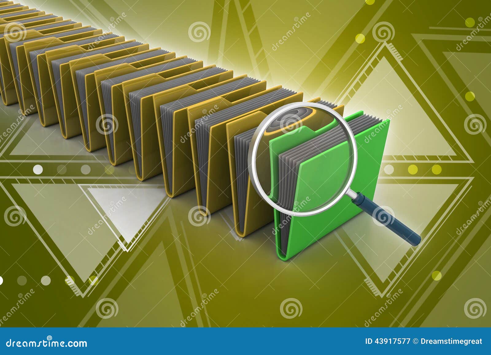 Lupa Con La Carpeta De Archivos Imagen de archivo - Imagen de orden ...