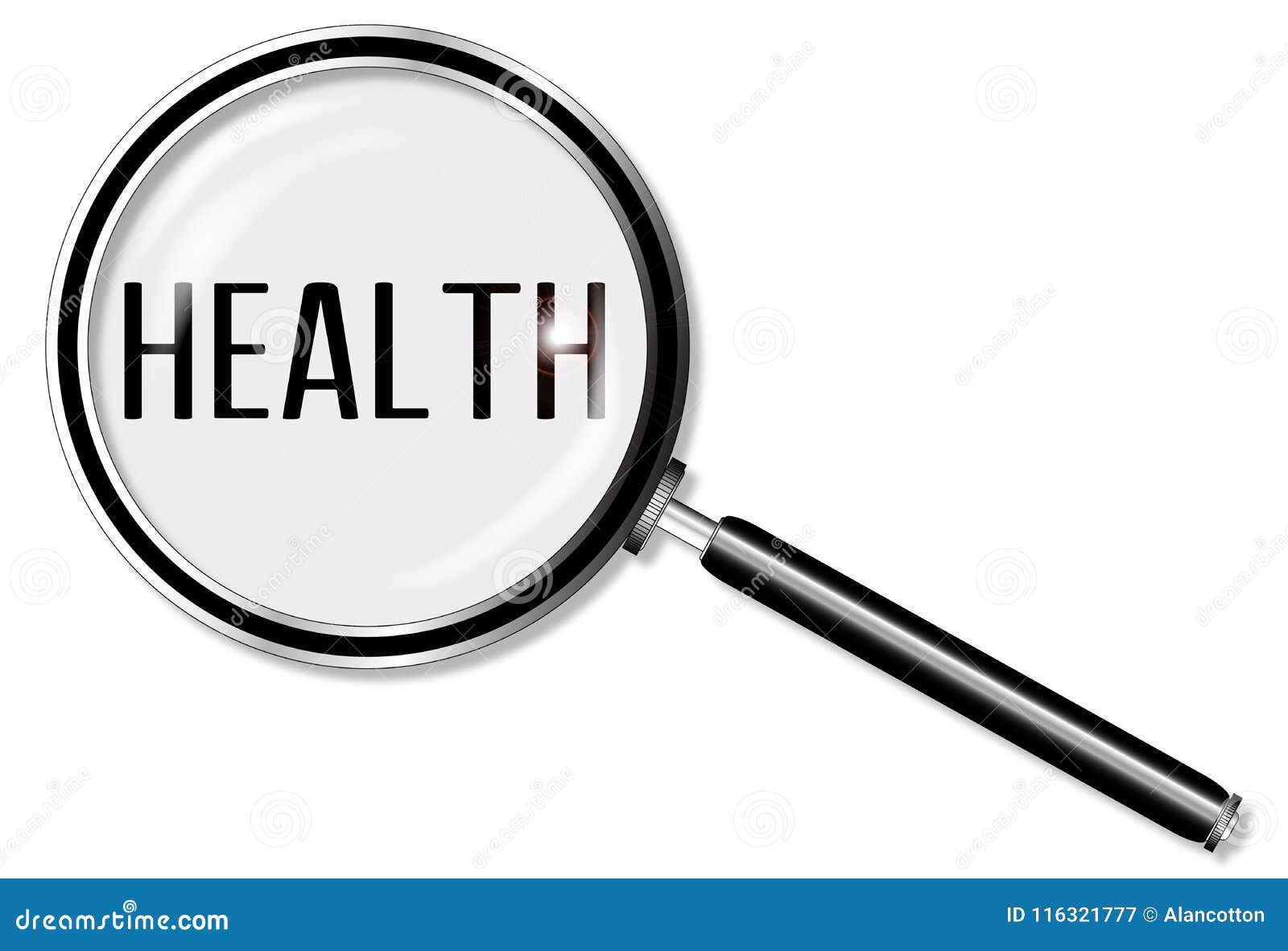 Lupa de la salud ilustración del vector. Ilustración de mirando - 116321777