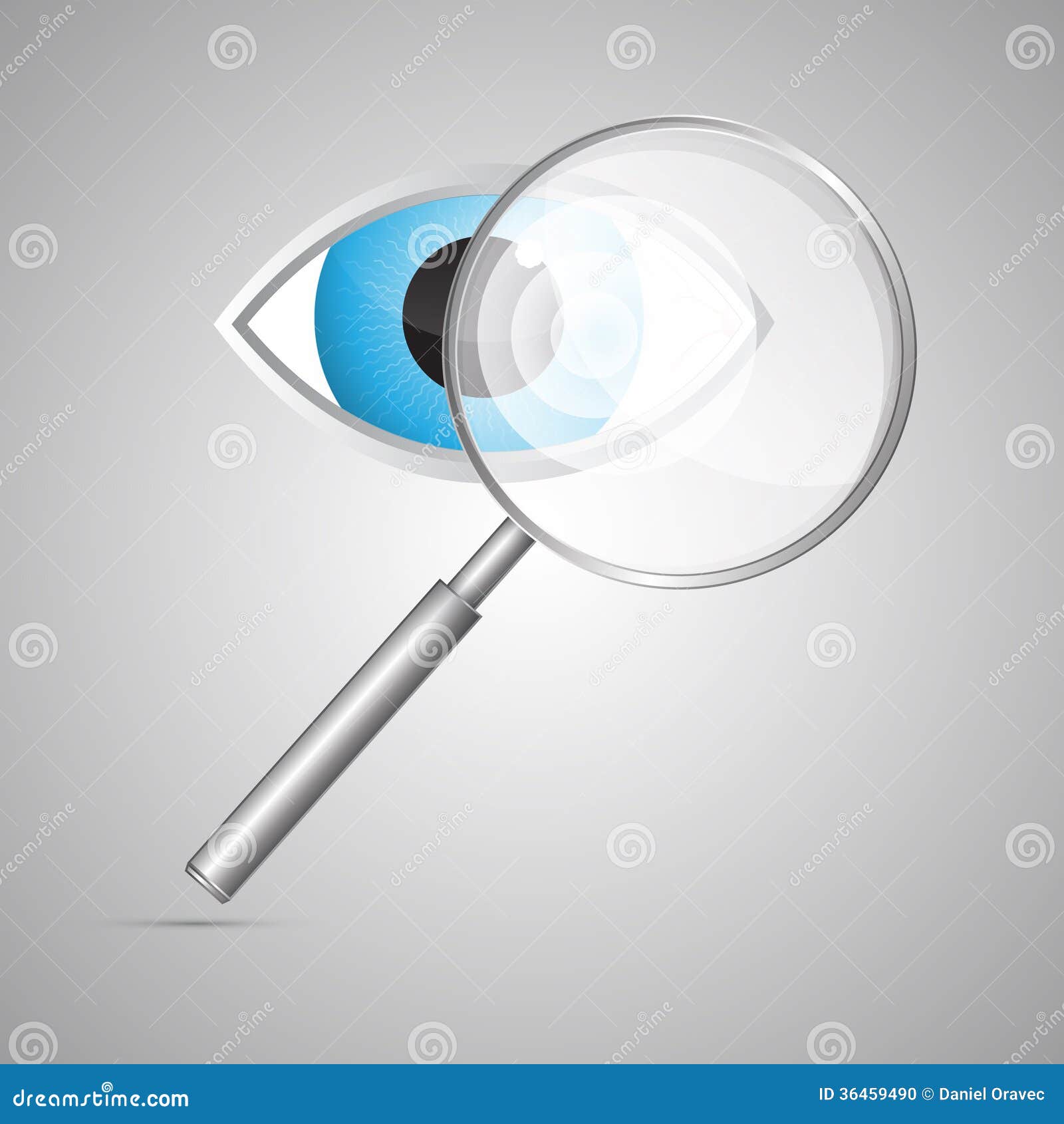 Lupa del vector y ojo azul ilustración del vector. Ilustración de ...