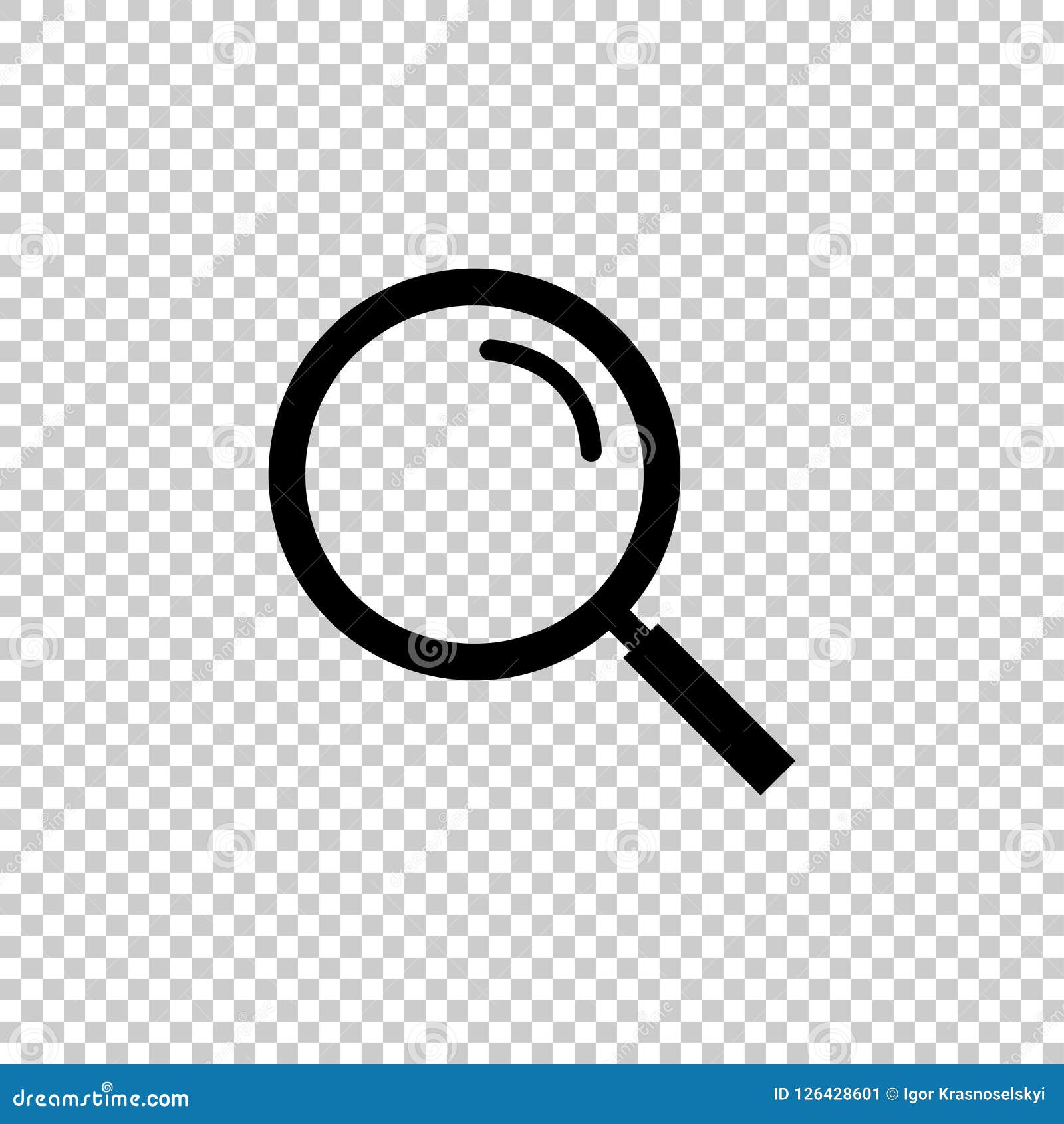 Lupa Preta, ícone Do Vetor No Fundo Transparente Ilustração do Vetor ...