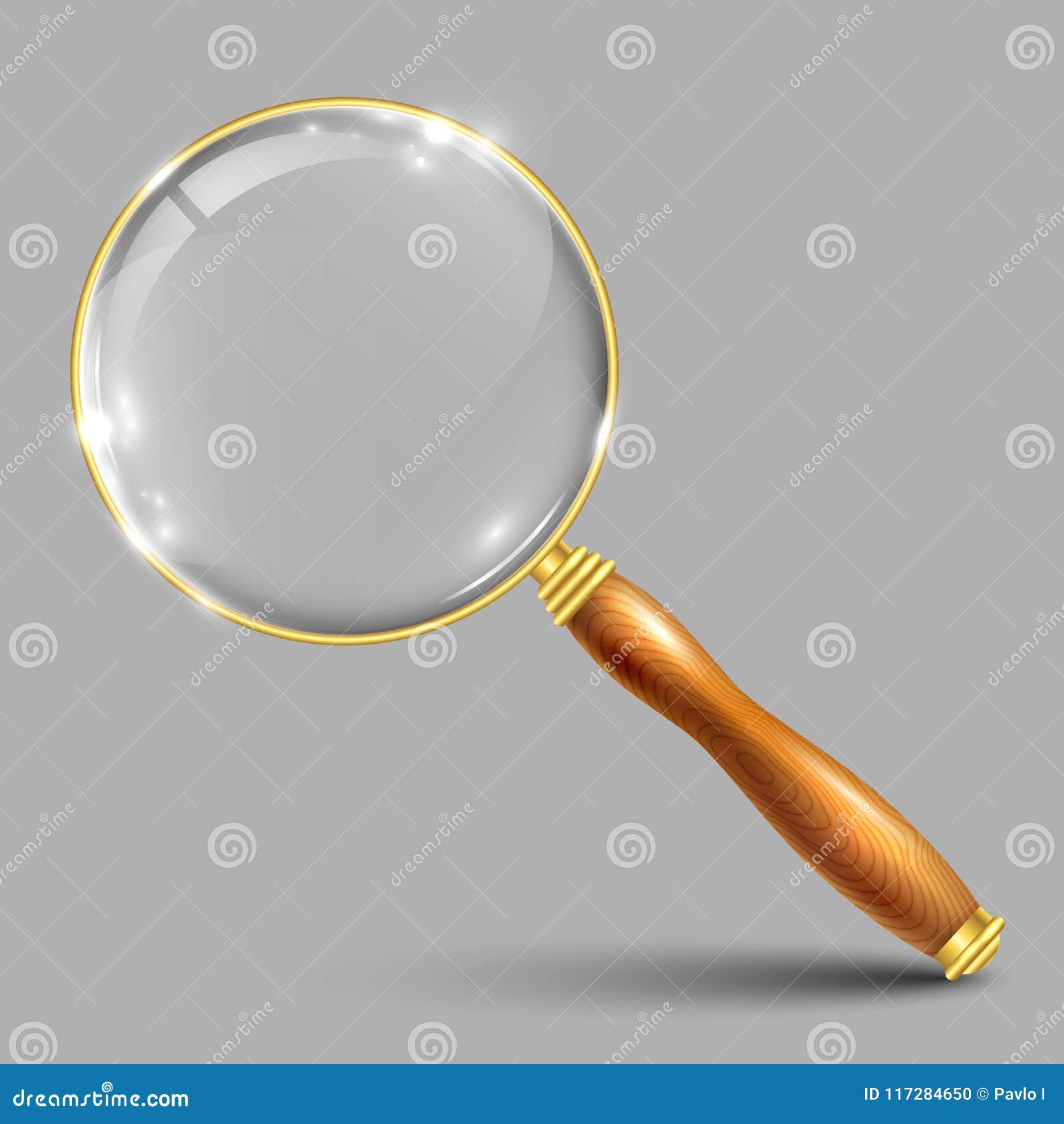 Lupa realista - vector stock de ilustración. Ilustración de microscopio ...