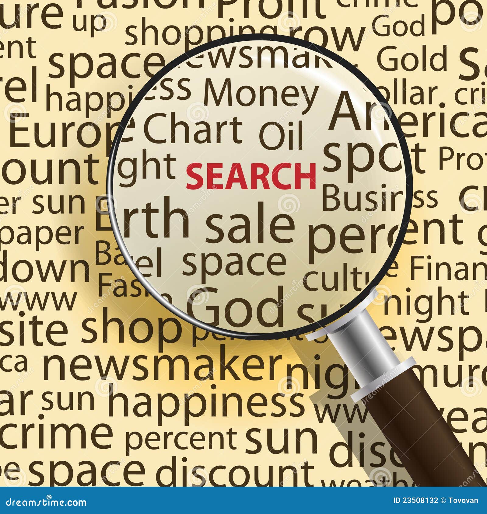 Lupa seaching el texto ilustración del vector. Ilustración de negocios ...