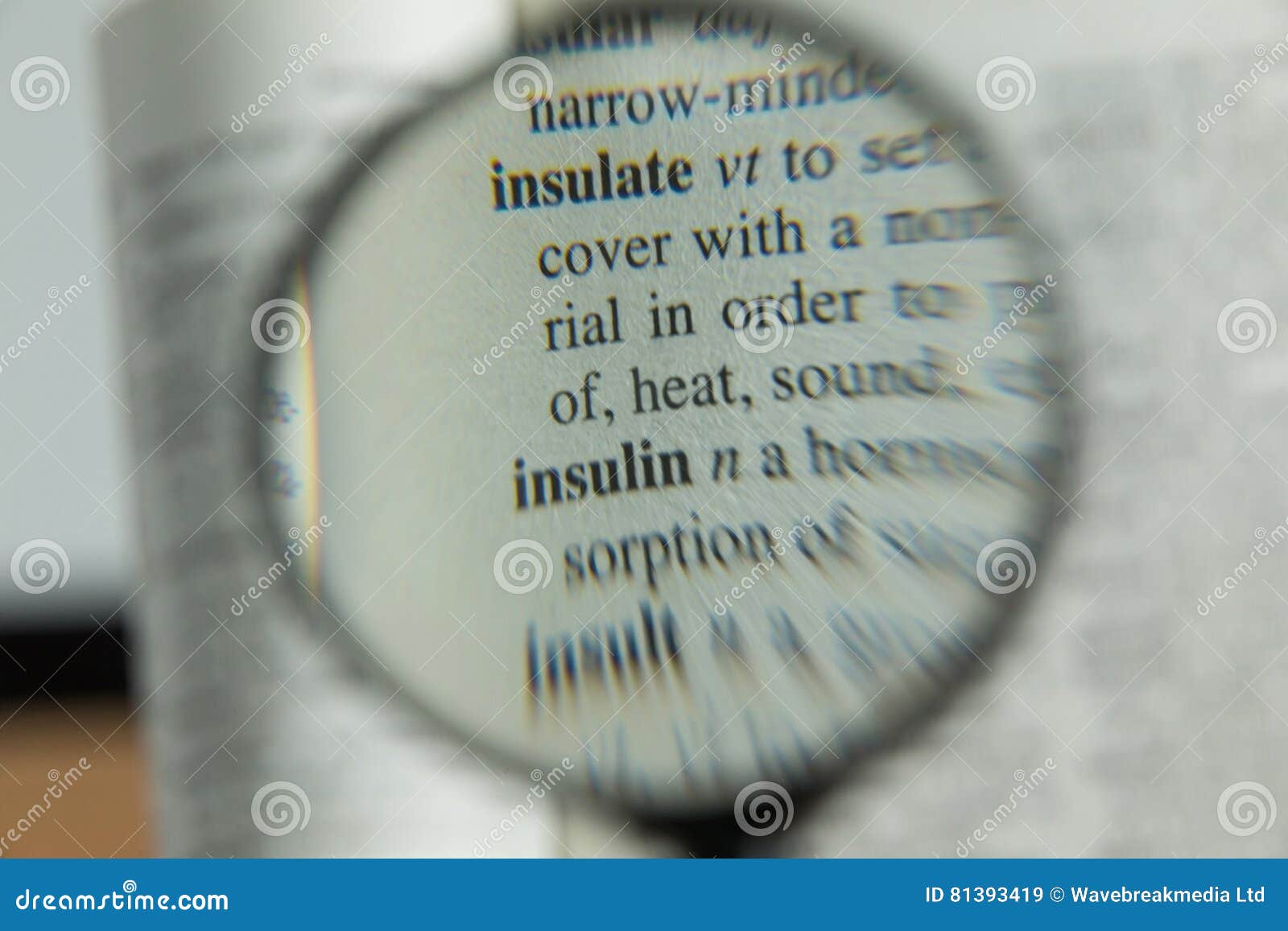 Lupa sobre el texto imagen de archivo. Imagen de palabra - 81393419