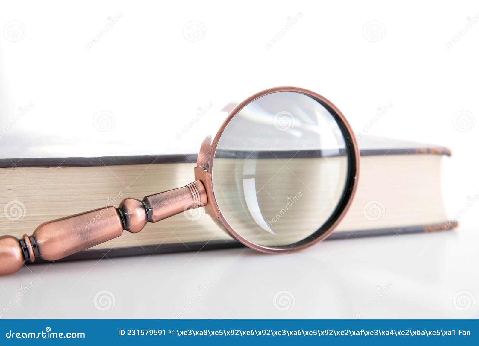 Lupa Y Libros De Fondo Blanco Imagen de archivo - Imagen de densamente ...