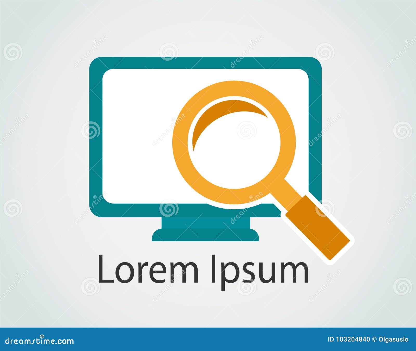 Lupa y monitor ilustración del vector. Ilustración de pantalla - 103204840