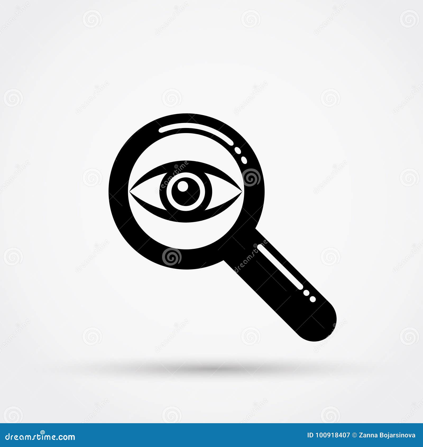 Lupa y ojo ilustración del vector. Ilustración de rastro - 100918407