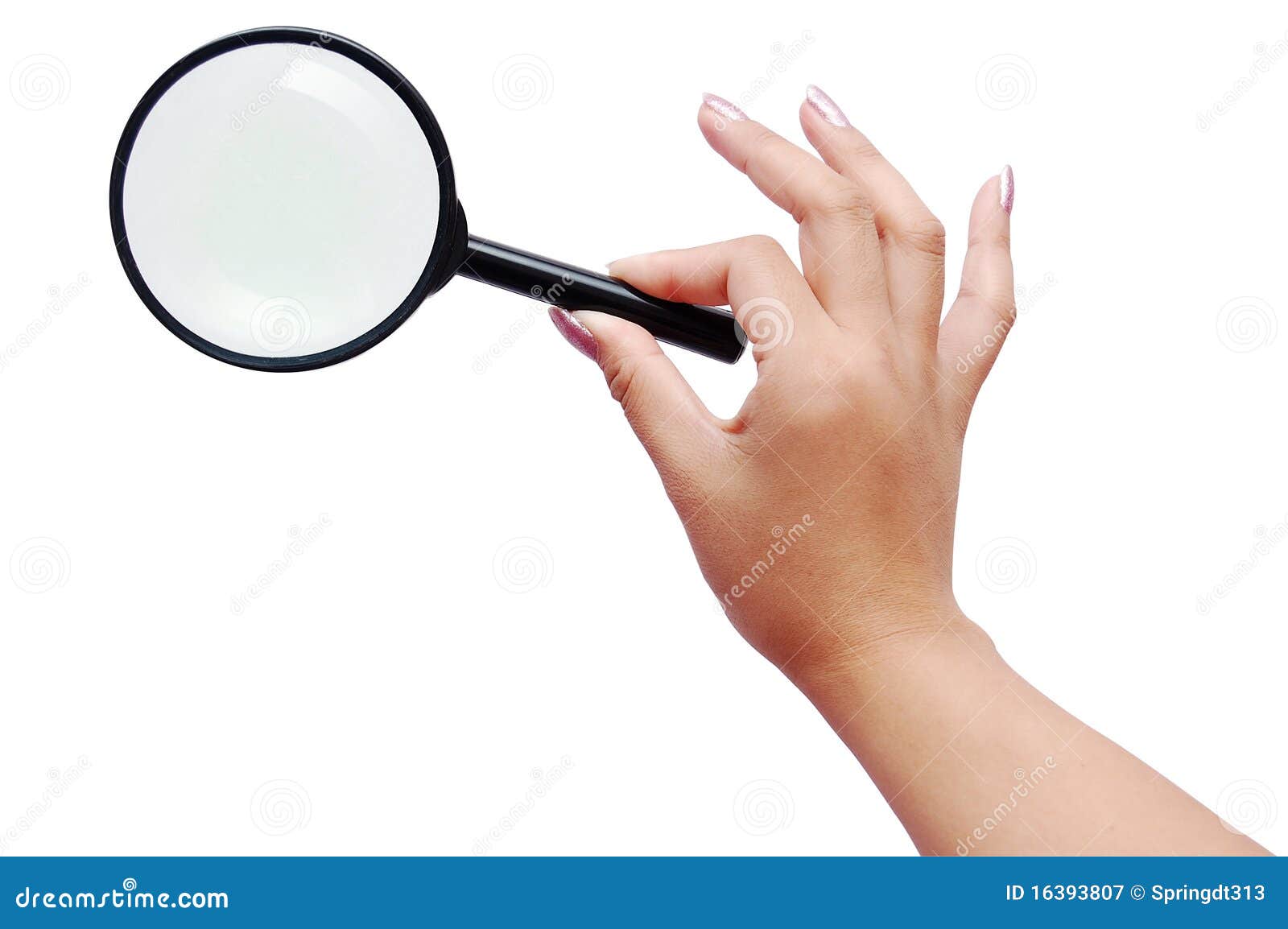 Lupa Y Una Mano De La Mujer Imagen de archivo - Imagen de buscar ...