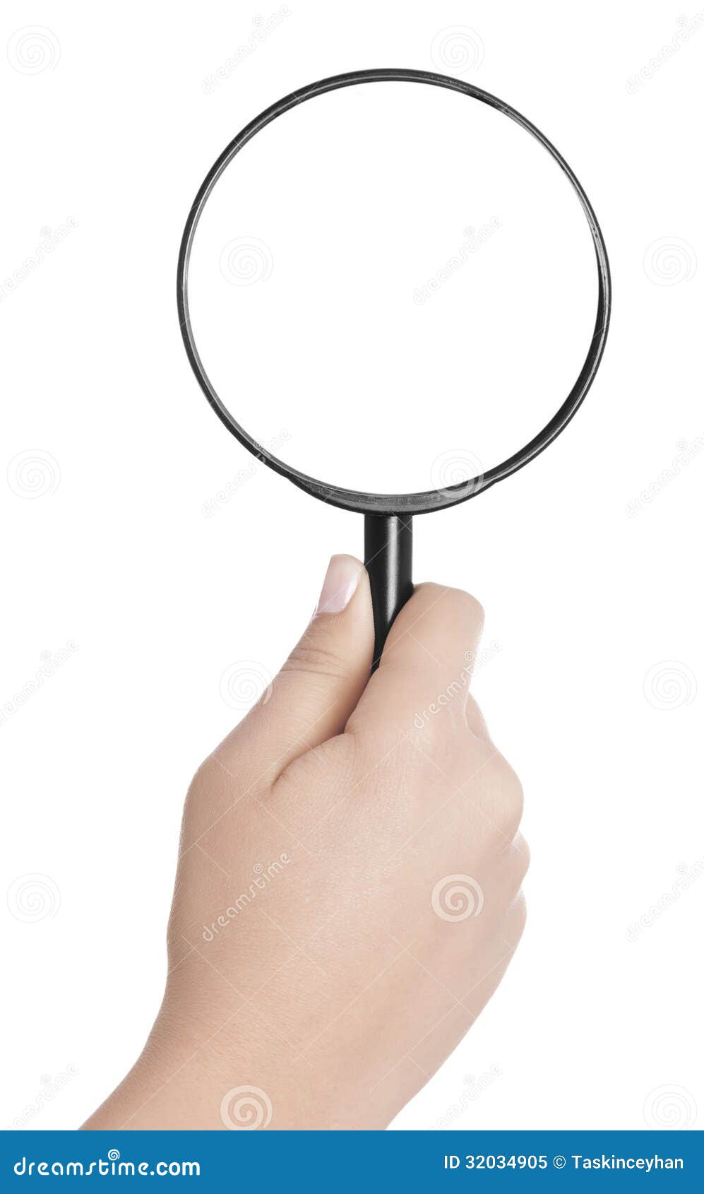 Lupe in der Hand stockbild. Bild von hintergrund, makro - 32034905