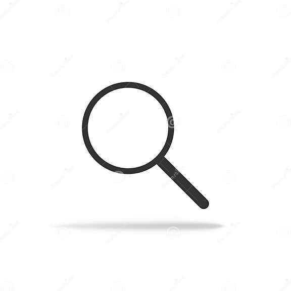 Lupe Icon in Miminalism. Magnifier with Shadow in Flat Stock Vector ...