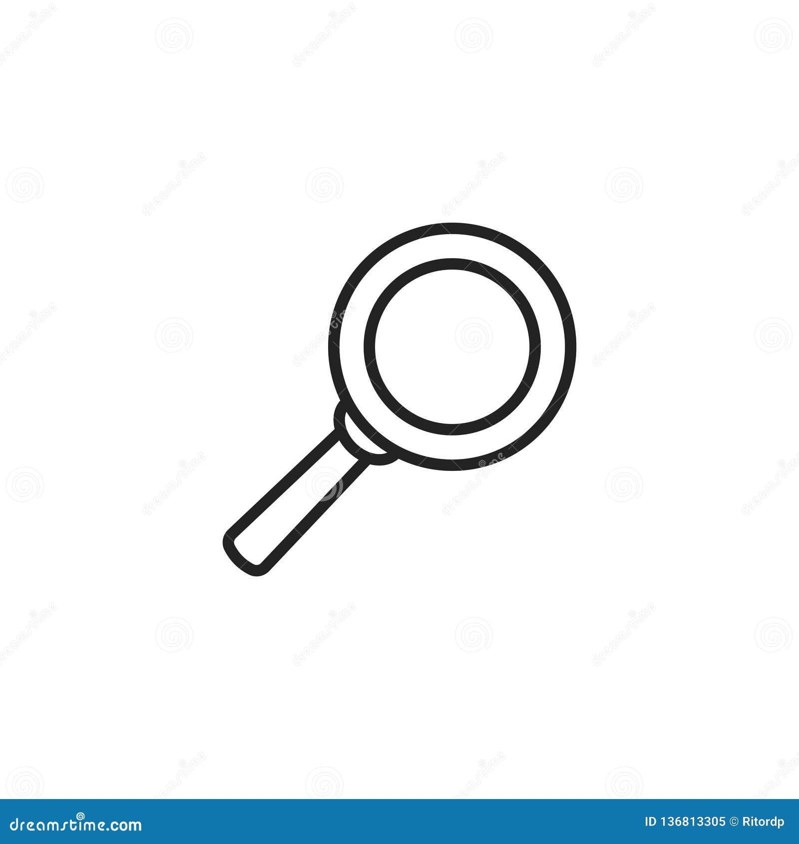 Lupe Oultine-Vektor-Ikone, Symbol Oder Logo Vektor Abbildung ...