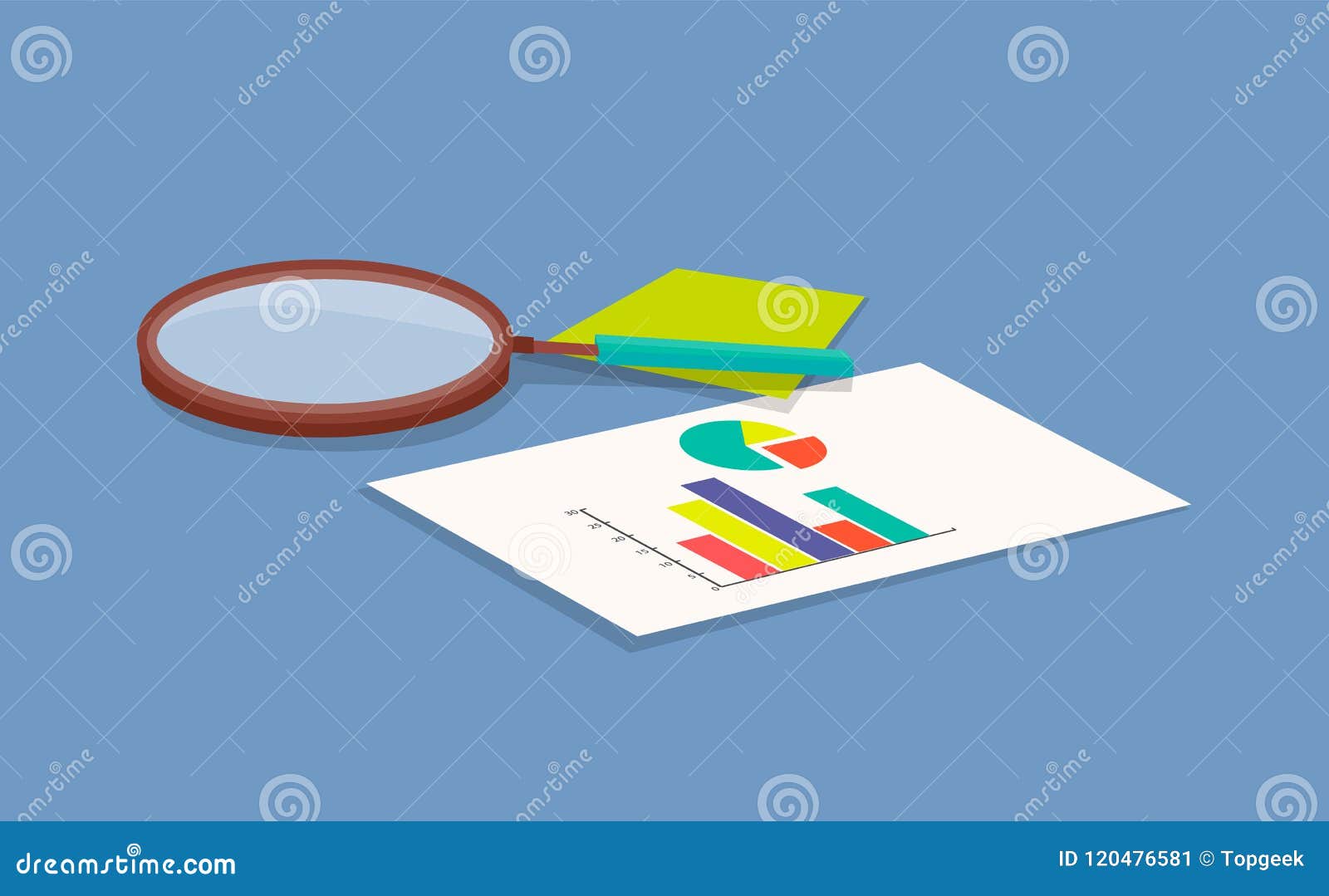 Lupen-und Papier-Vektor-Illustration Vektor Abbildung - Illustration ...