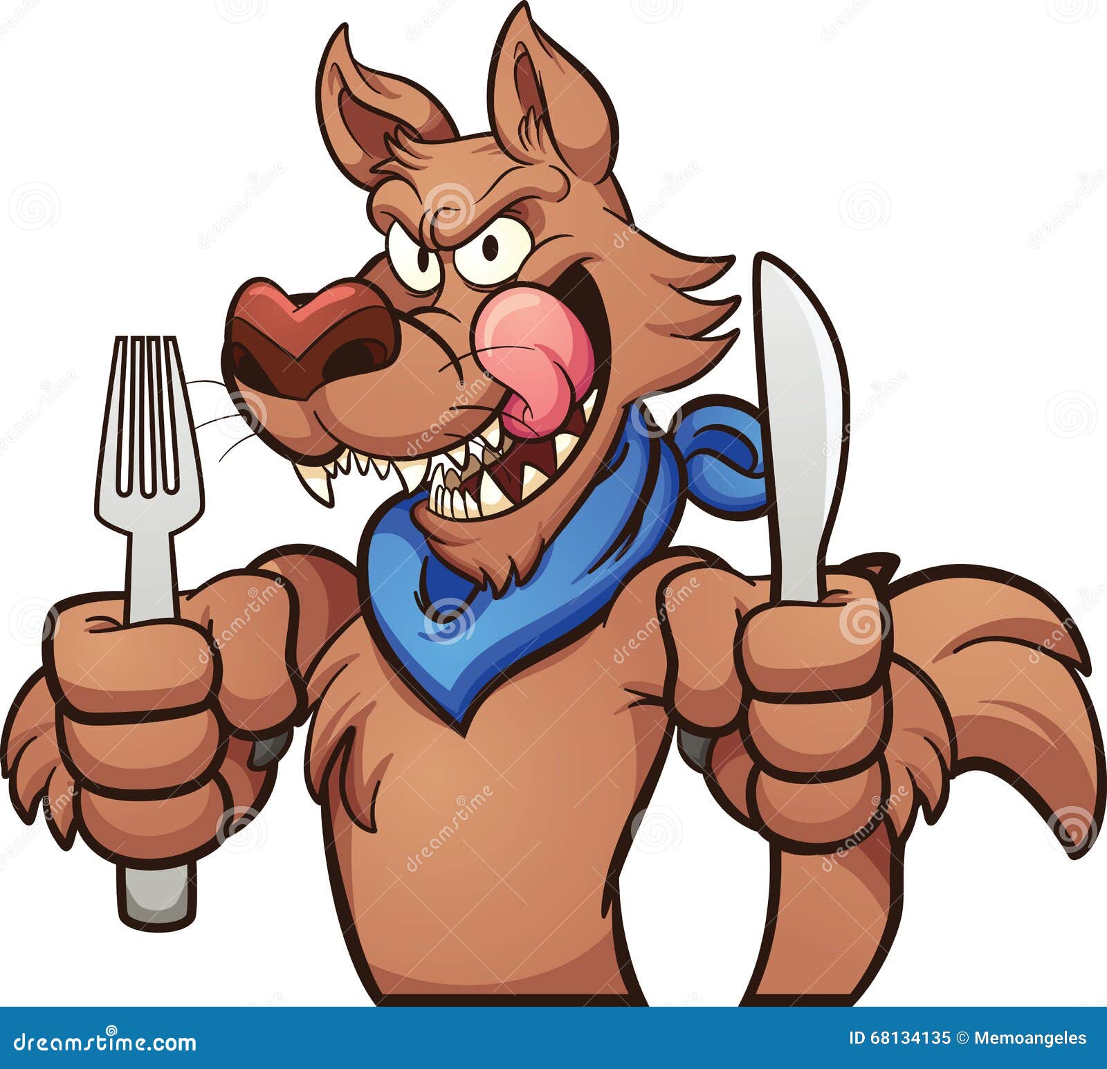 Lupo affamato illustrazione vettoriale. Illustrazione di pendenza ...