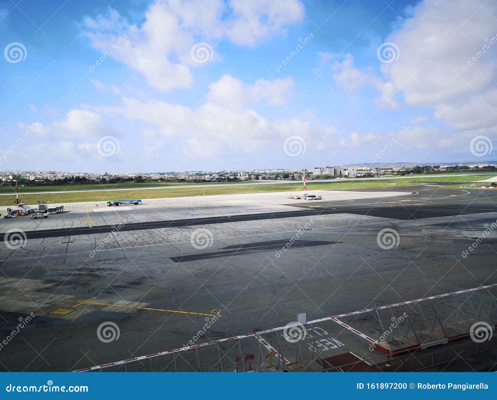 Luqa Airport Runway in Malta Stock Photo - Image of aerial, airport ...