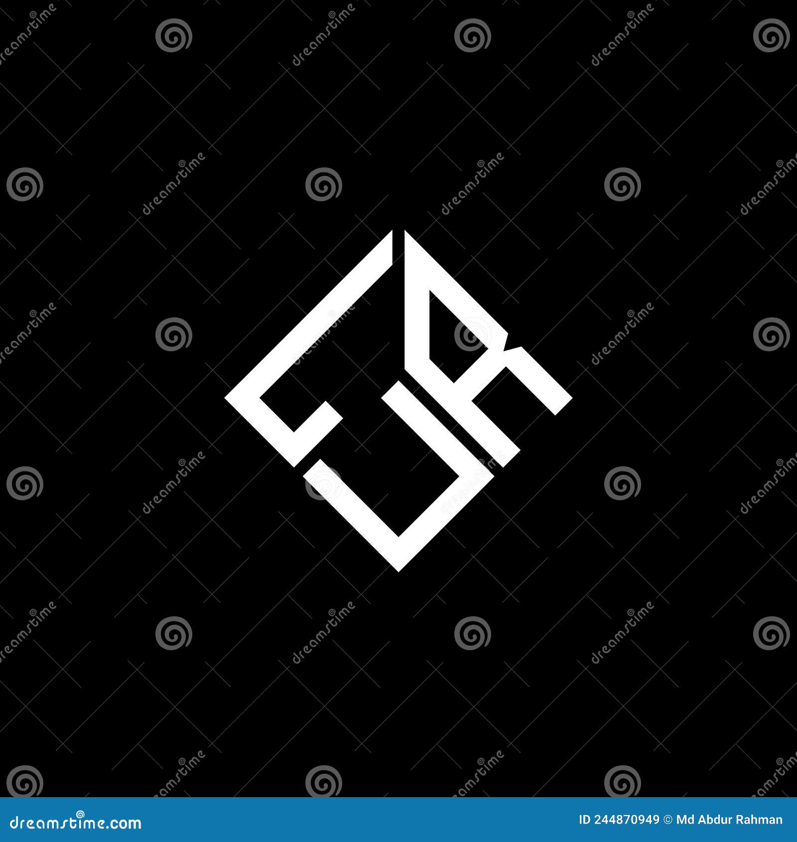 LUR Letter Logo Design on Black Background. LUR Creative Initials Letter Logo Concept Stock ...