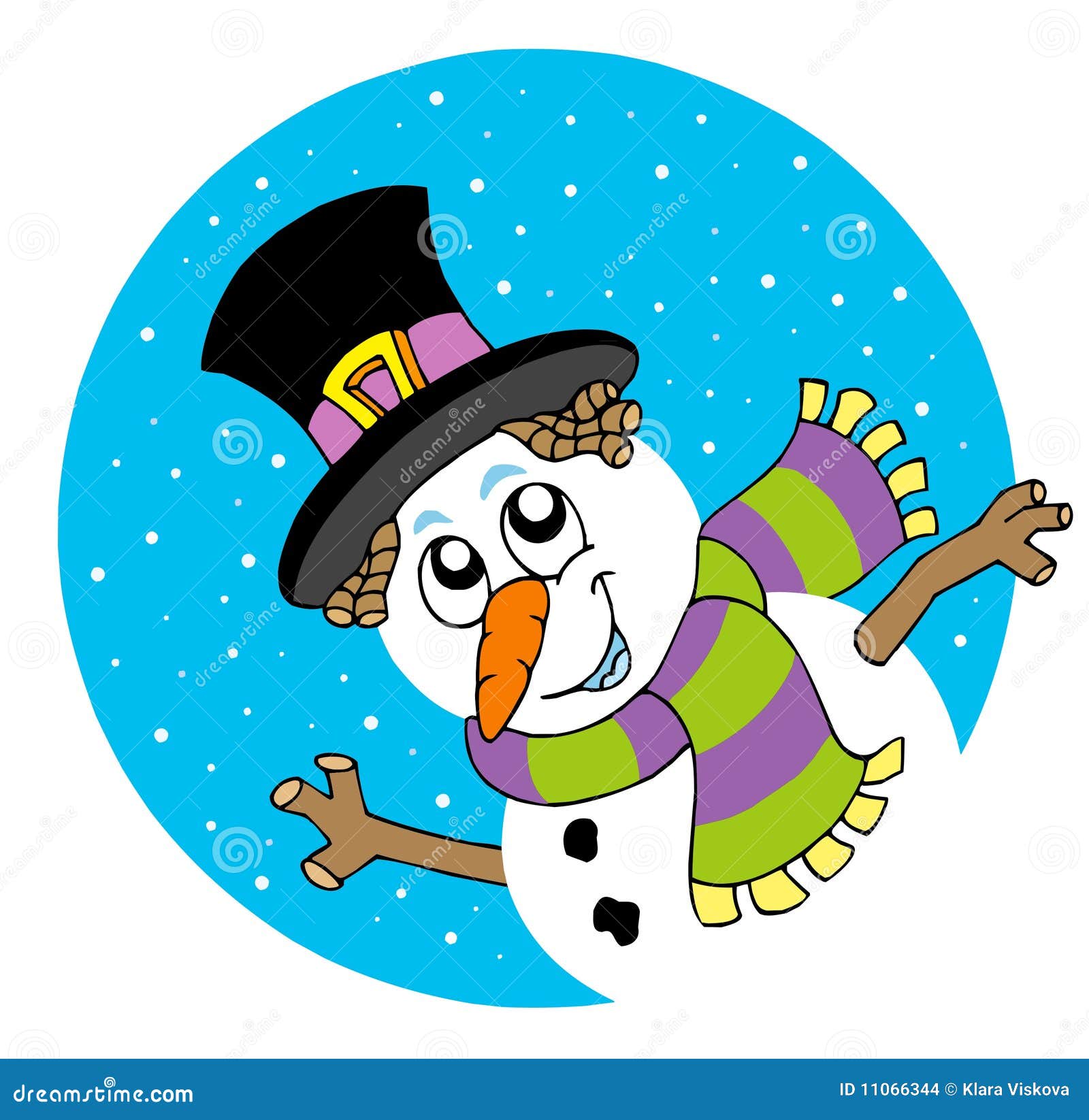 Lurking cartoon snowman stock vector. Illustration of graphics - 11066344