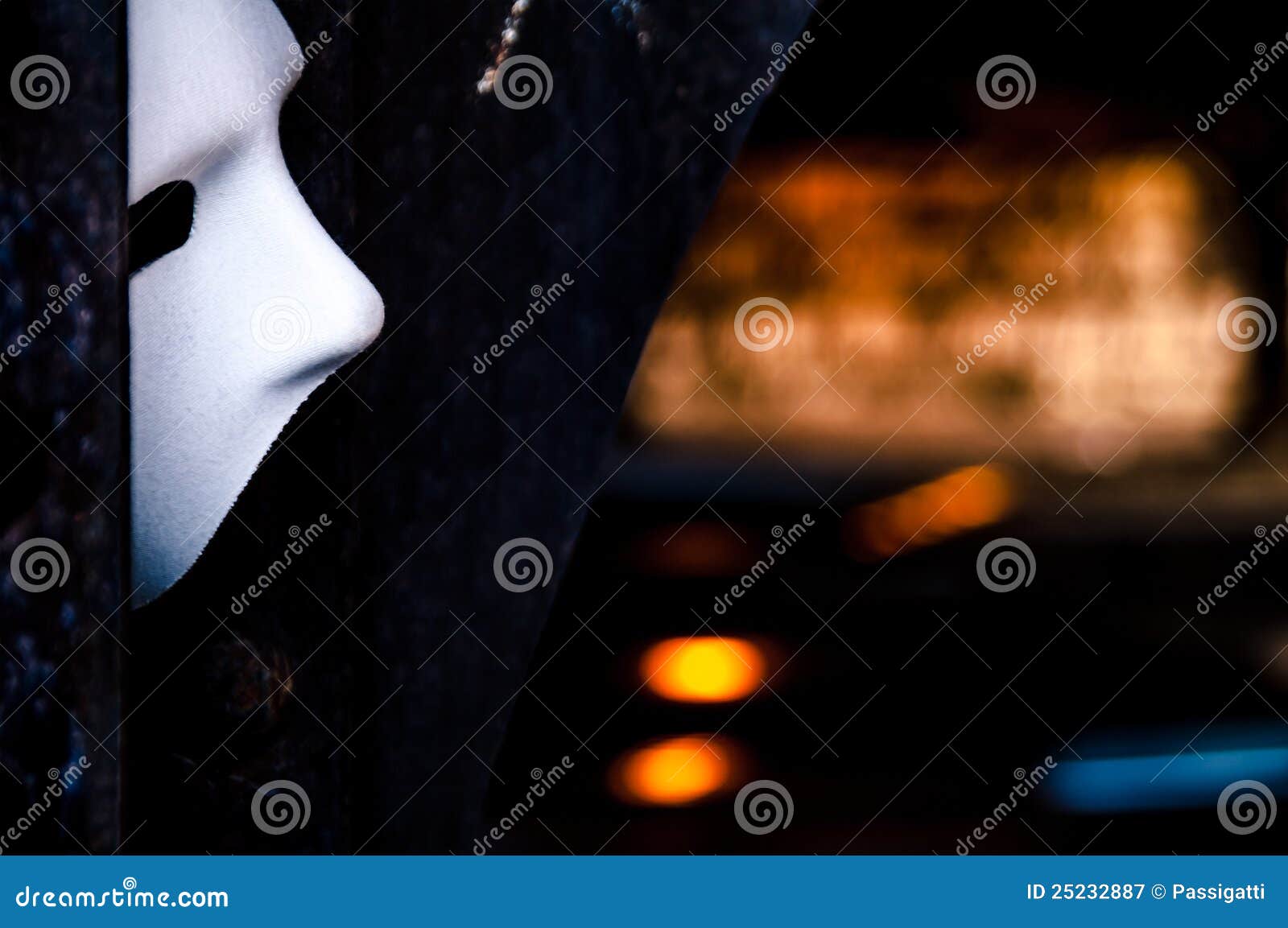 Lurking in the Shadows - Phantom of the Opera Mask Stock Image - Image ...