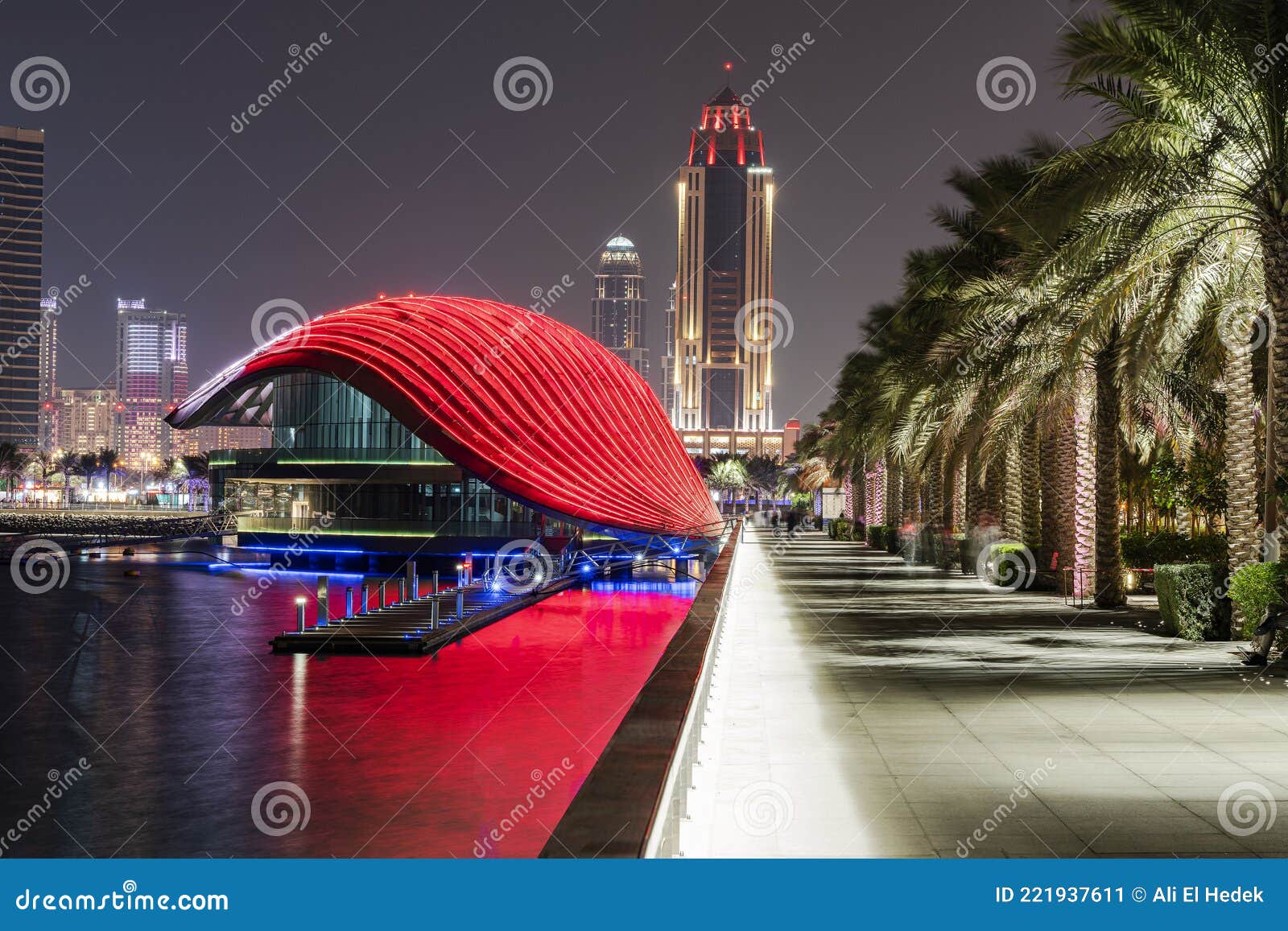 Lusail City - Qatar editorial photo. Image of doha, night - 221937611