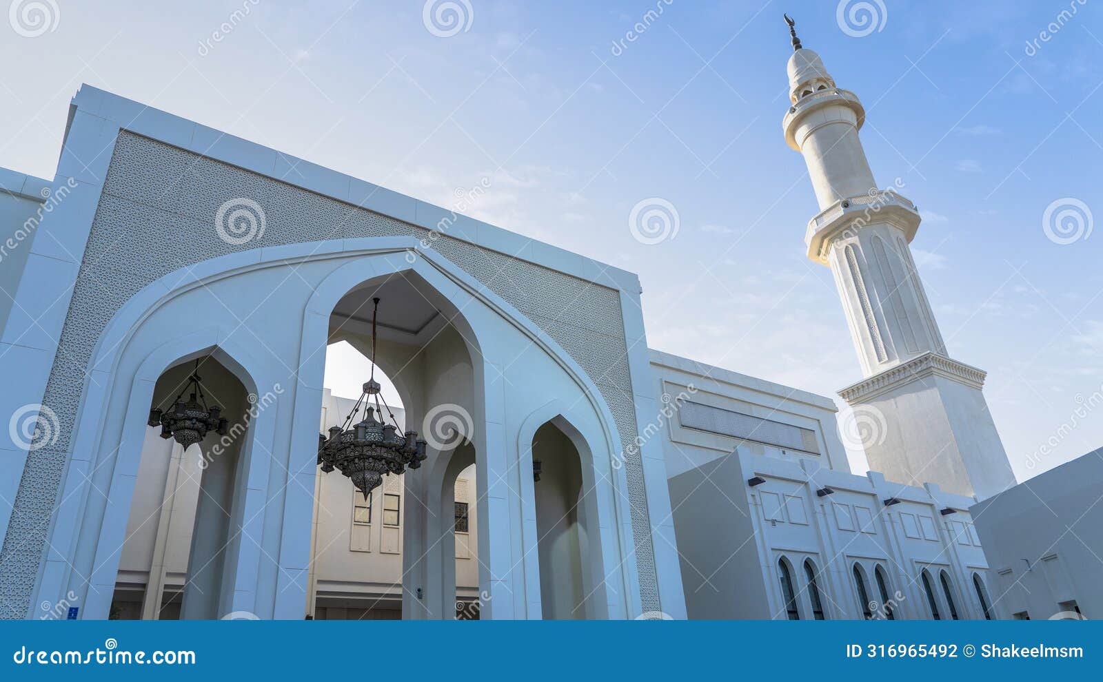 Lusail marina mosque stock photo. Image of destination - 316965492