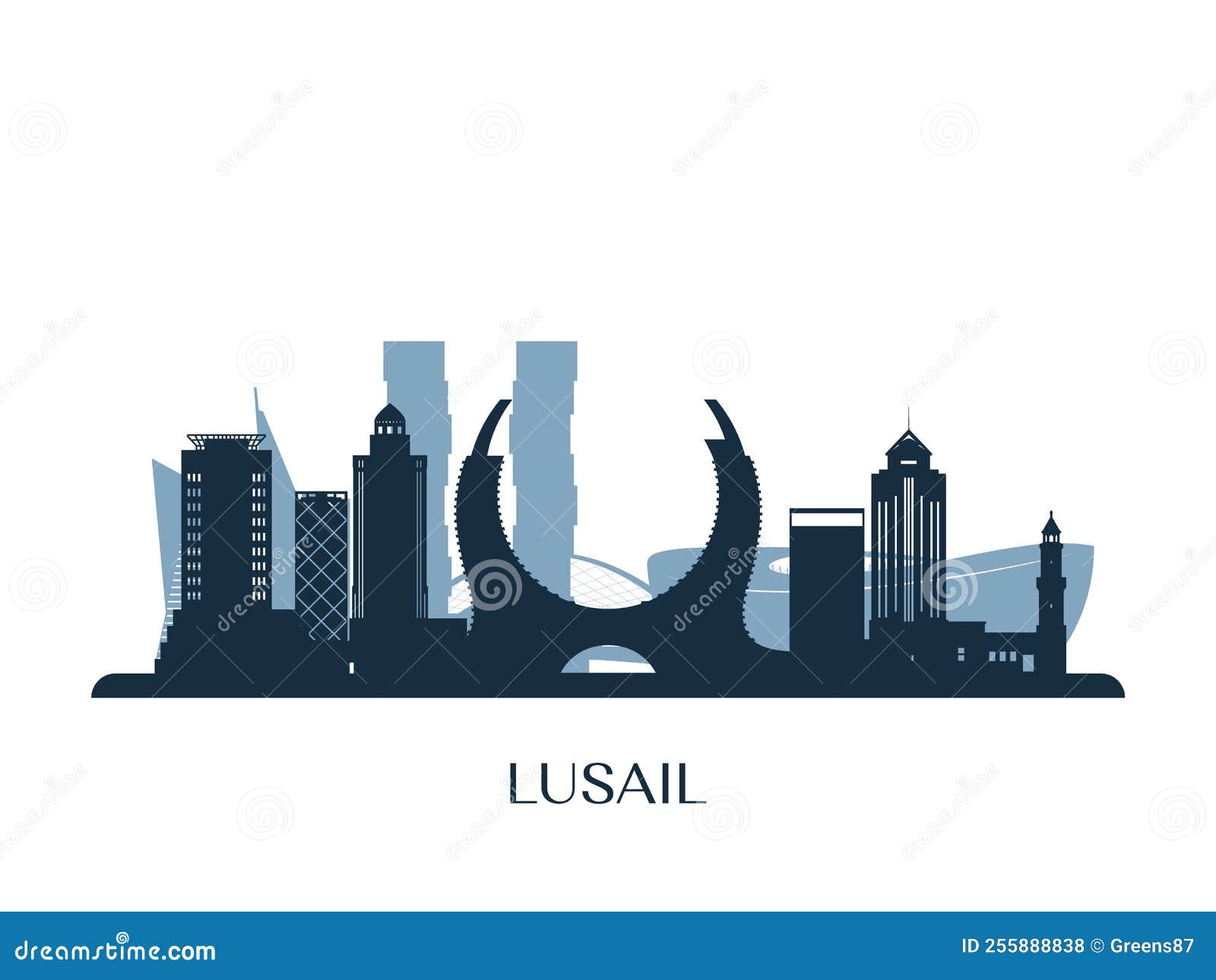 Lusail Skyline Horizontal Banner. Vector Illustration | CartoonDealer ...