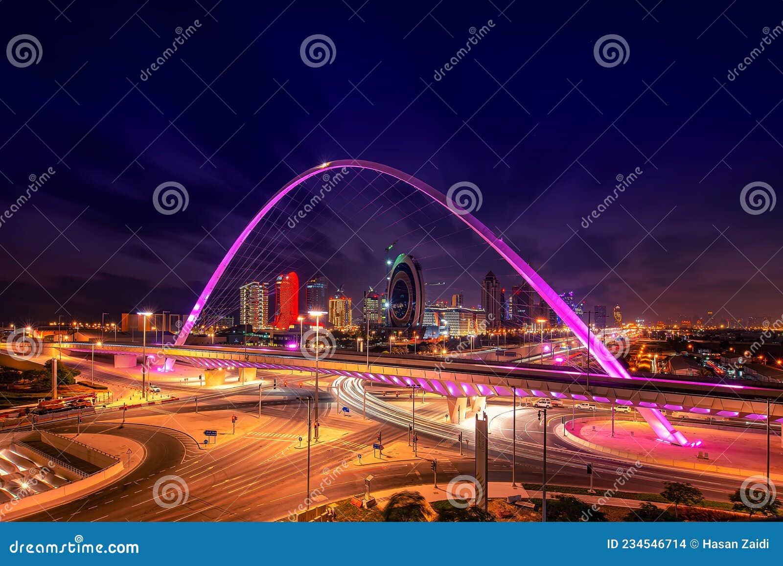 Lusail Bridge and Underpass Editorial Stock Image - Image of highway ...