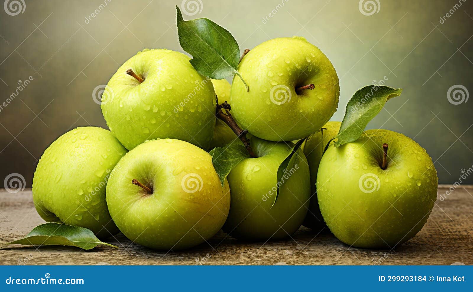 Luscious Green Apples Gracefully Resting on a Rustic, Unprocessed Paper ...