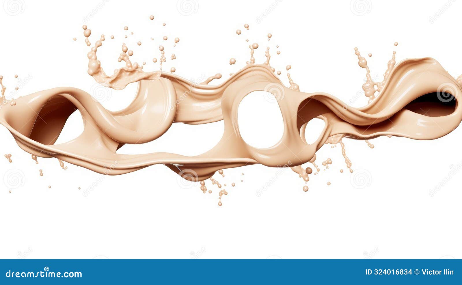 Luscious Milk Chocolate Splash with Bubbles on White Background for ...