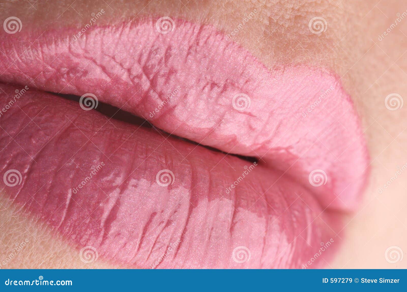 Luscious pink lips stock image. Image of glamor, model - 597279