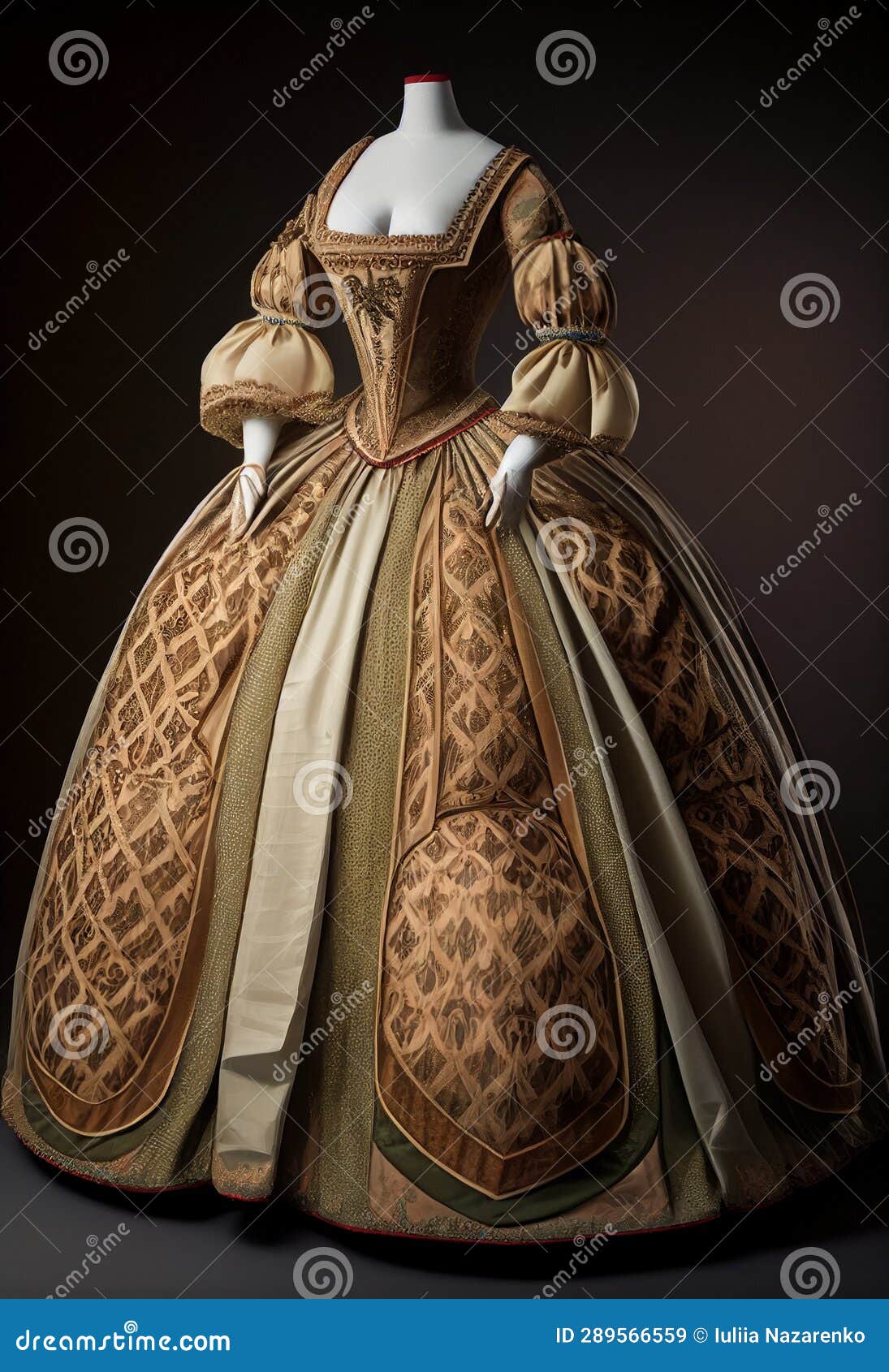 Lush Ball Gown in Medieval Style. AI Generated Stock Image - Image of ...