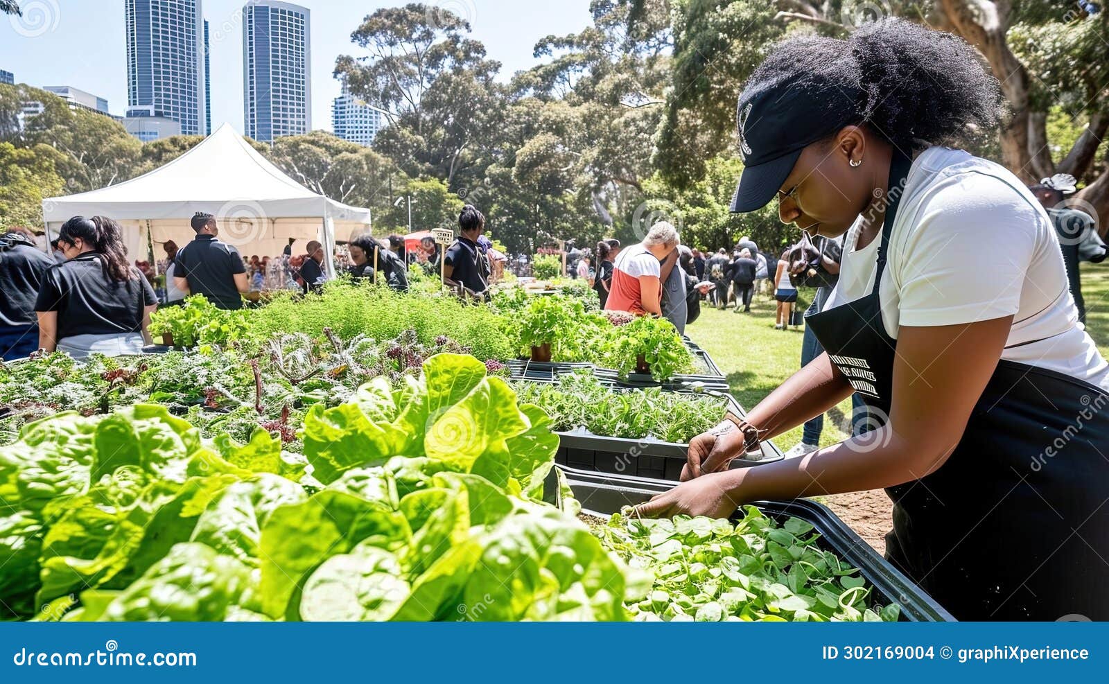 Lush City Farming Landscape Stock Illustration - Illustration of ...