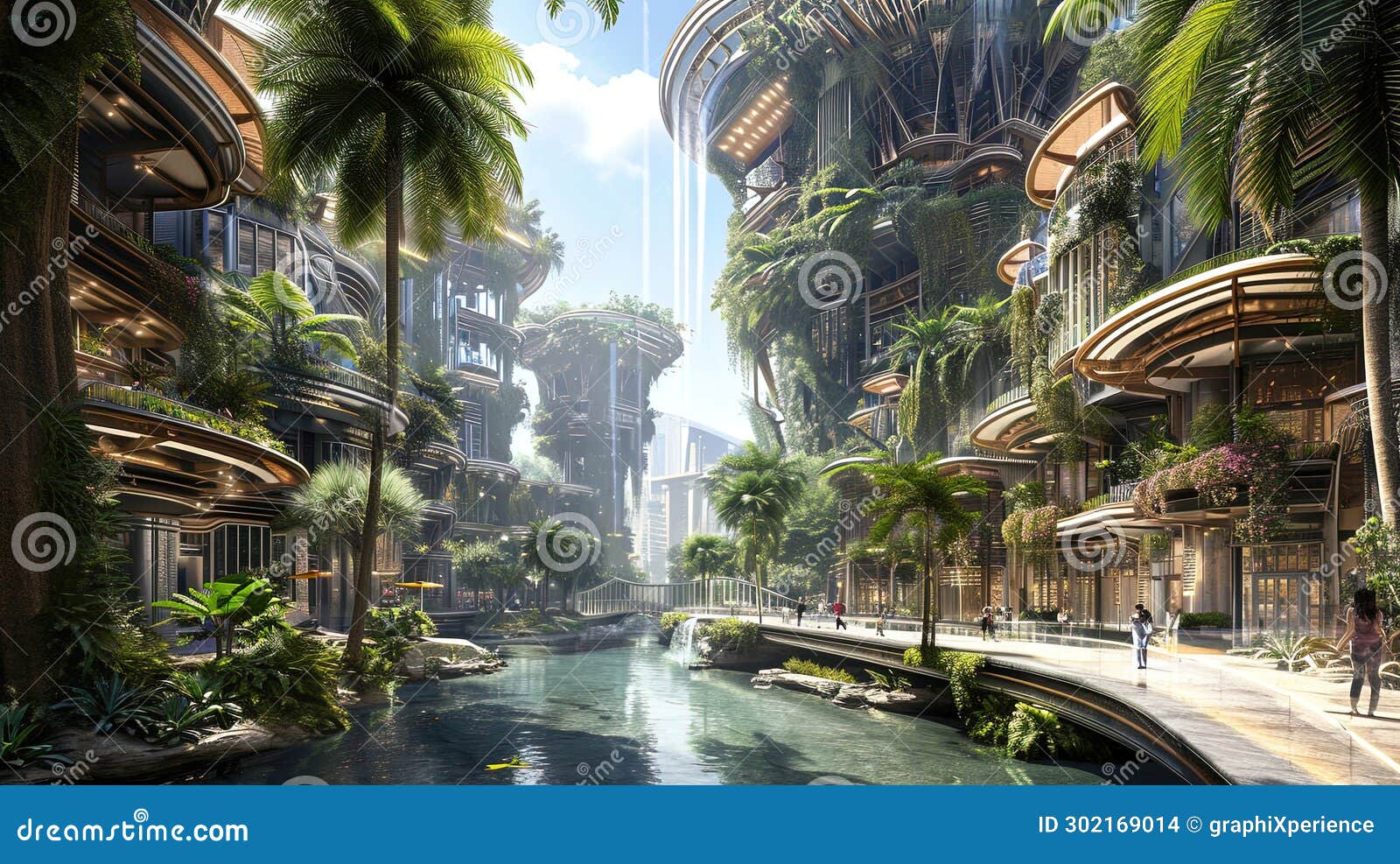 Lush City Farming Landscape Stock Illustration - Illustration of ...